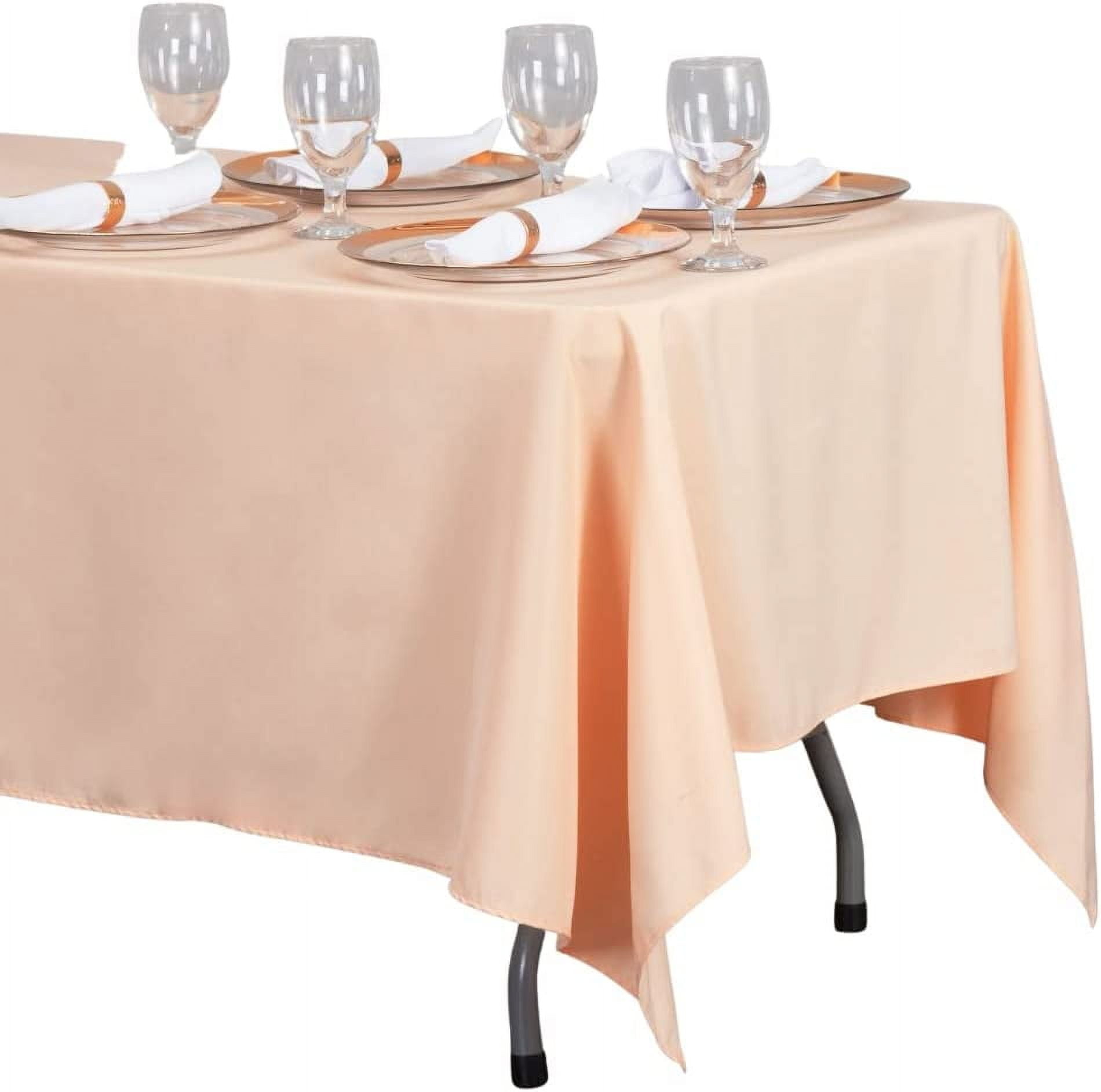 LinenTablecloth 70 X 120 in. Rectangular Polyester Tablecloth Peach ...