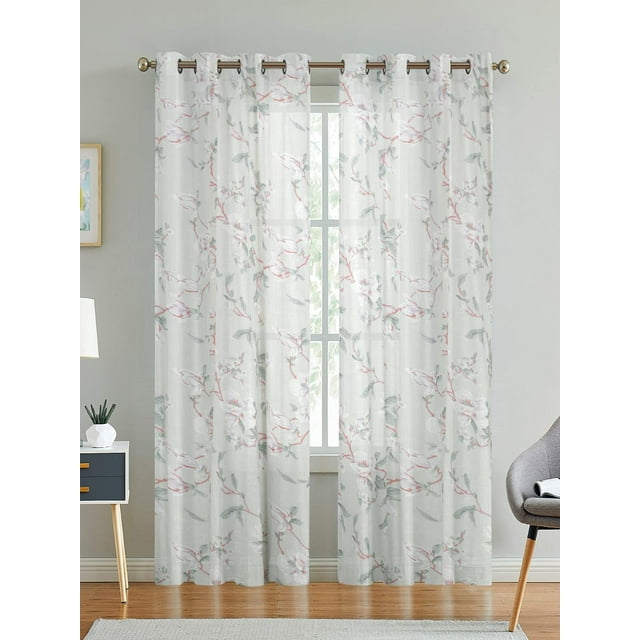 Linenwalas Natural Cotton Linen Semi-Sheer Curtains for Living Room 63 ...
