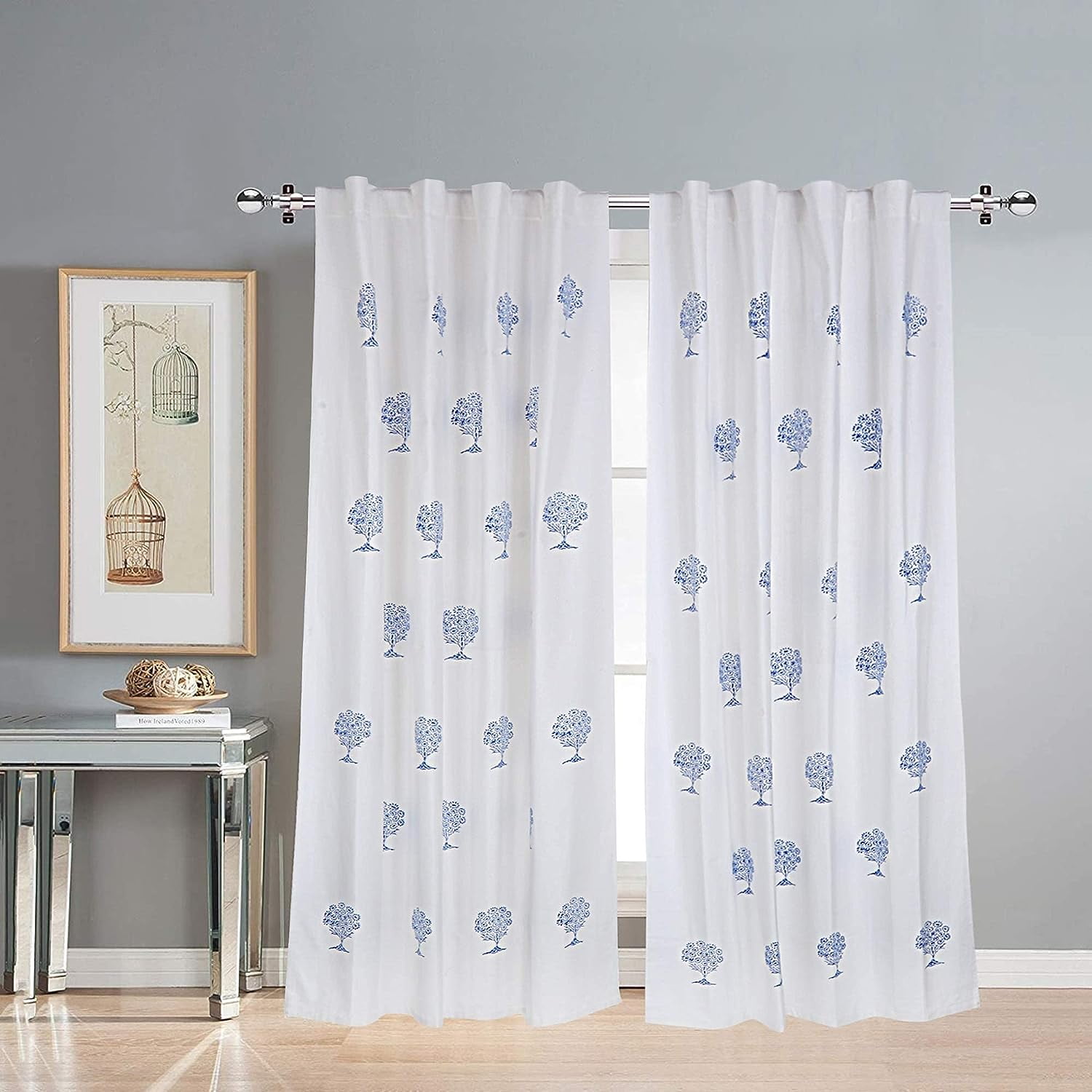 Linenwalas Natural Cotton Linen Semi-Sheer Curtains for Living Room 72 ...