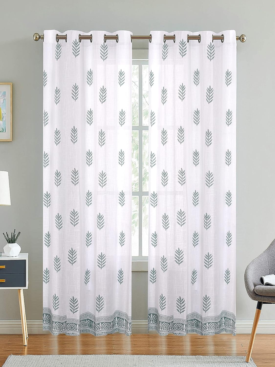 Linenwalas Natural Cotton Linen Semi-Sheer Curtains for Living Room 78 ...