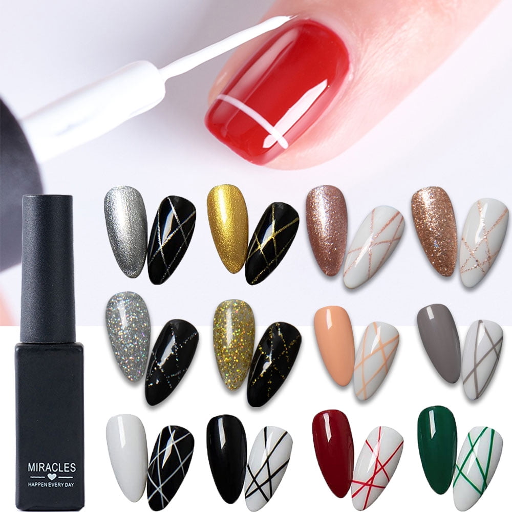 Liner Pen Gel Nail Polish Kit, Painting Drawing UV Led Gel Polish Set ...
