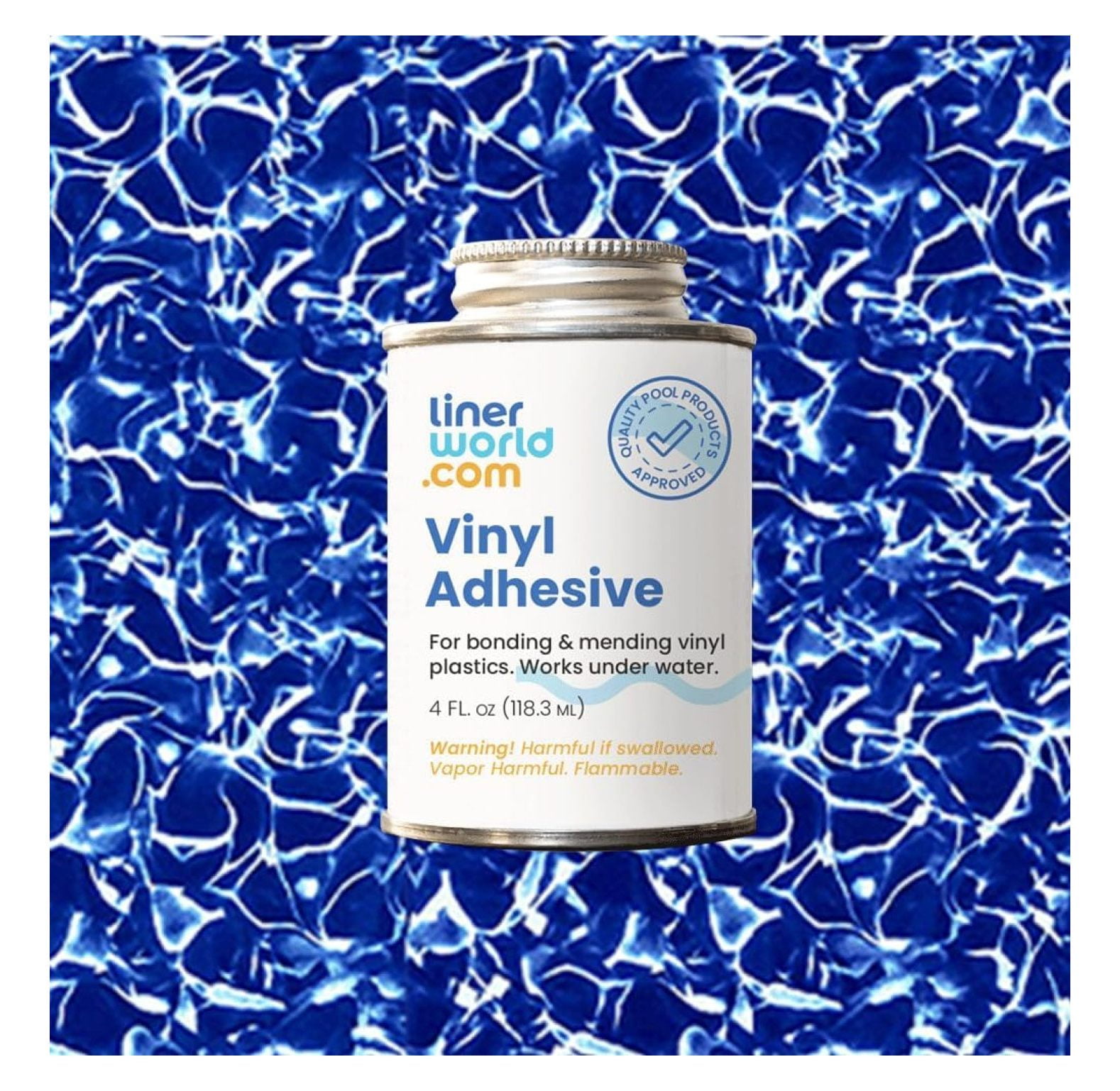 LinerWorld Pool Liner Patch Repair Kit with 4oz Glue and 2'x2' Pool ...