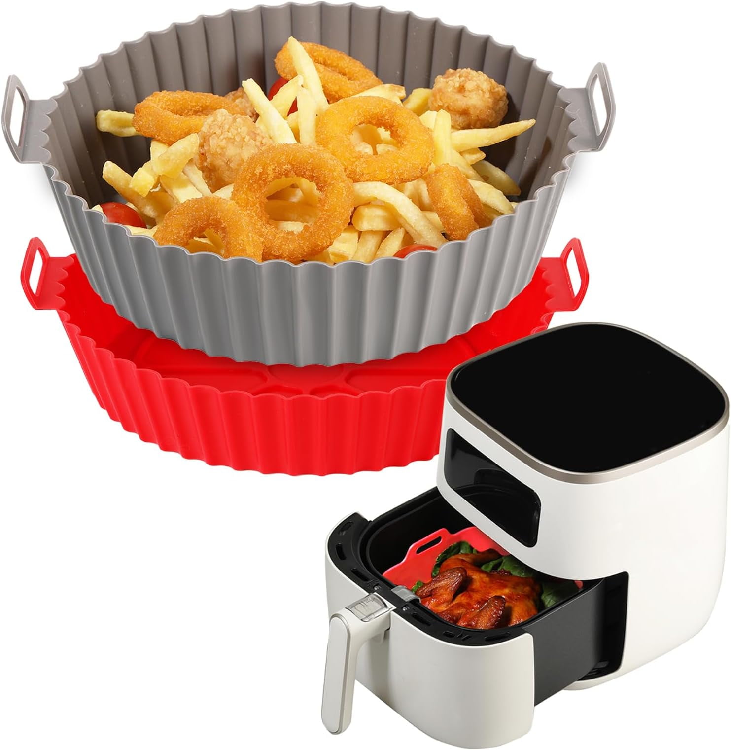 Liners, Pot 2 count Non- Air Fryer Basket Bowl Fit 3-5QT Baking ...