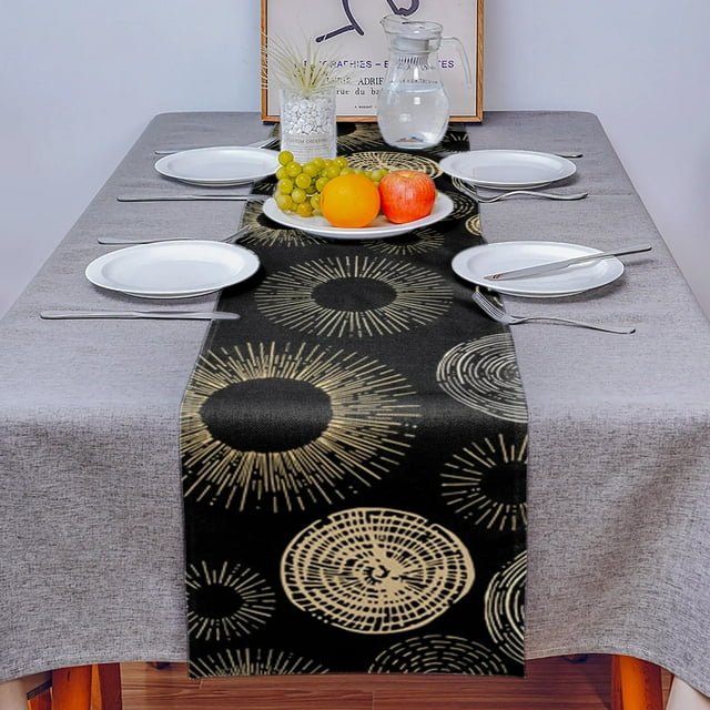 Lines Circles Texture Table Runner Luxury Home Dining Table Coffee ...