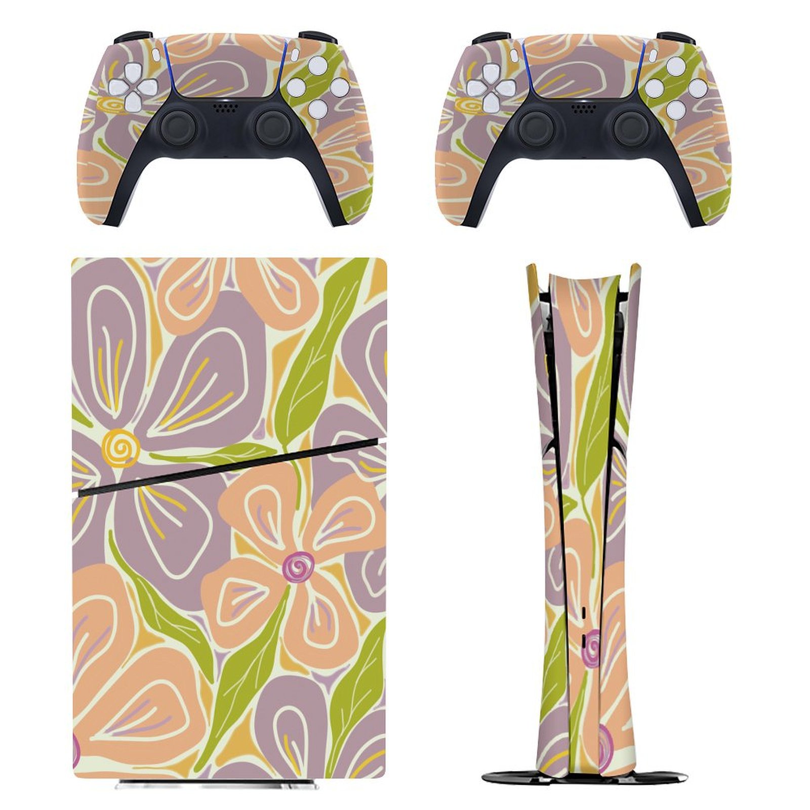 Lines, Flowers PS5/PS5 Slim Digital Disc Skin Sticker For Console And ...