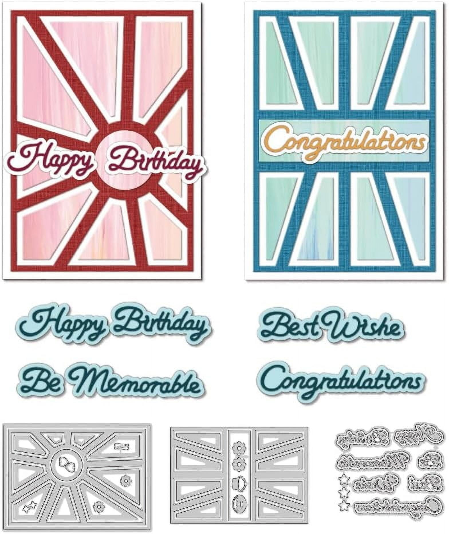 Lines Frame Die Cuts for Card Blessing Words Carbon Steel Die Cuts ...