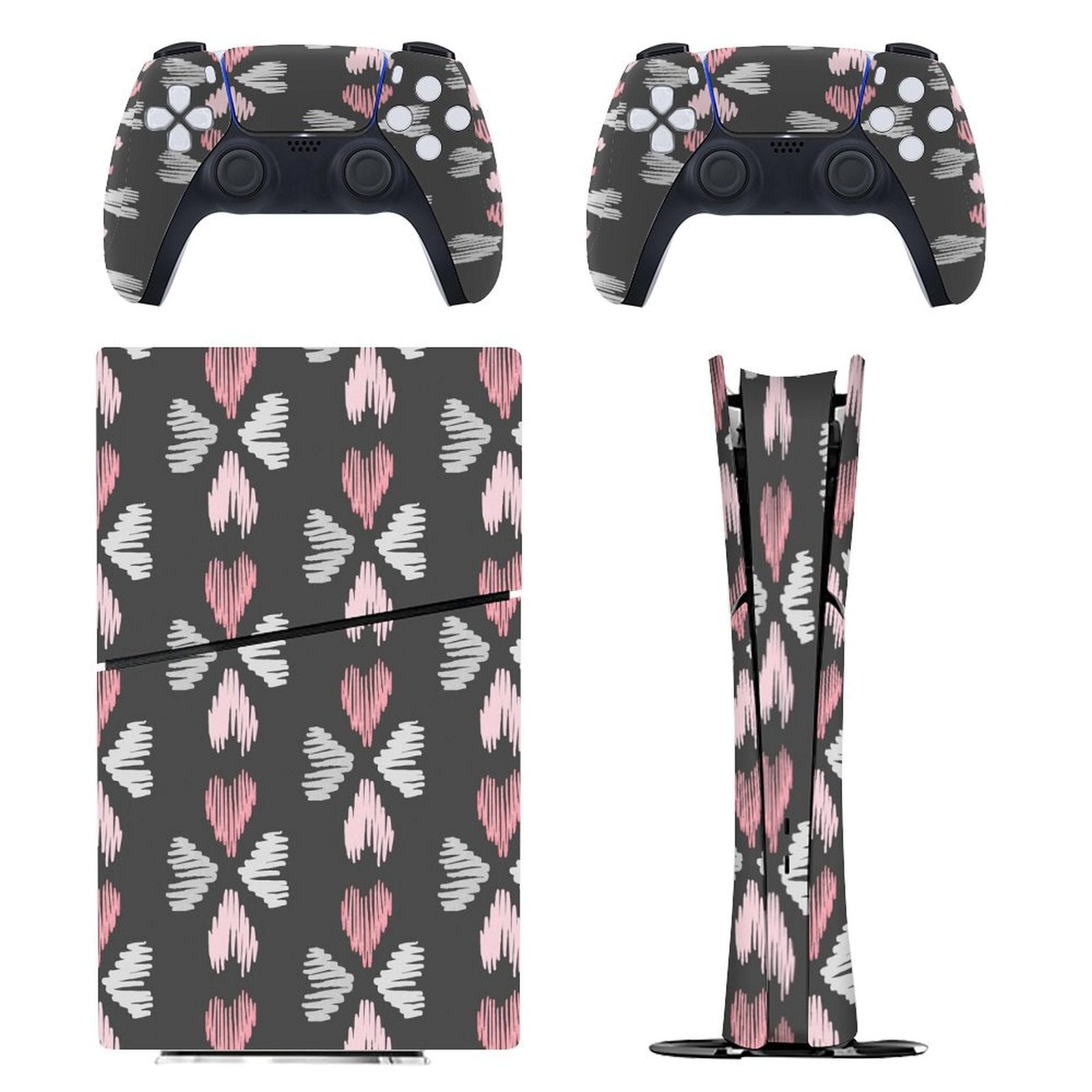 Lines, Hearts, Four-leaf Clovers PS5/PS5 Slim Digital Disc Skin Sticker ...