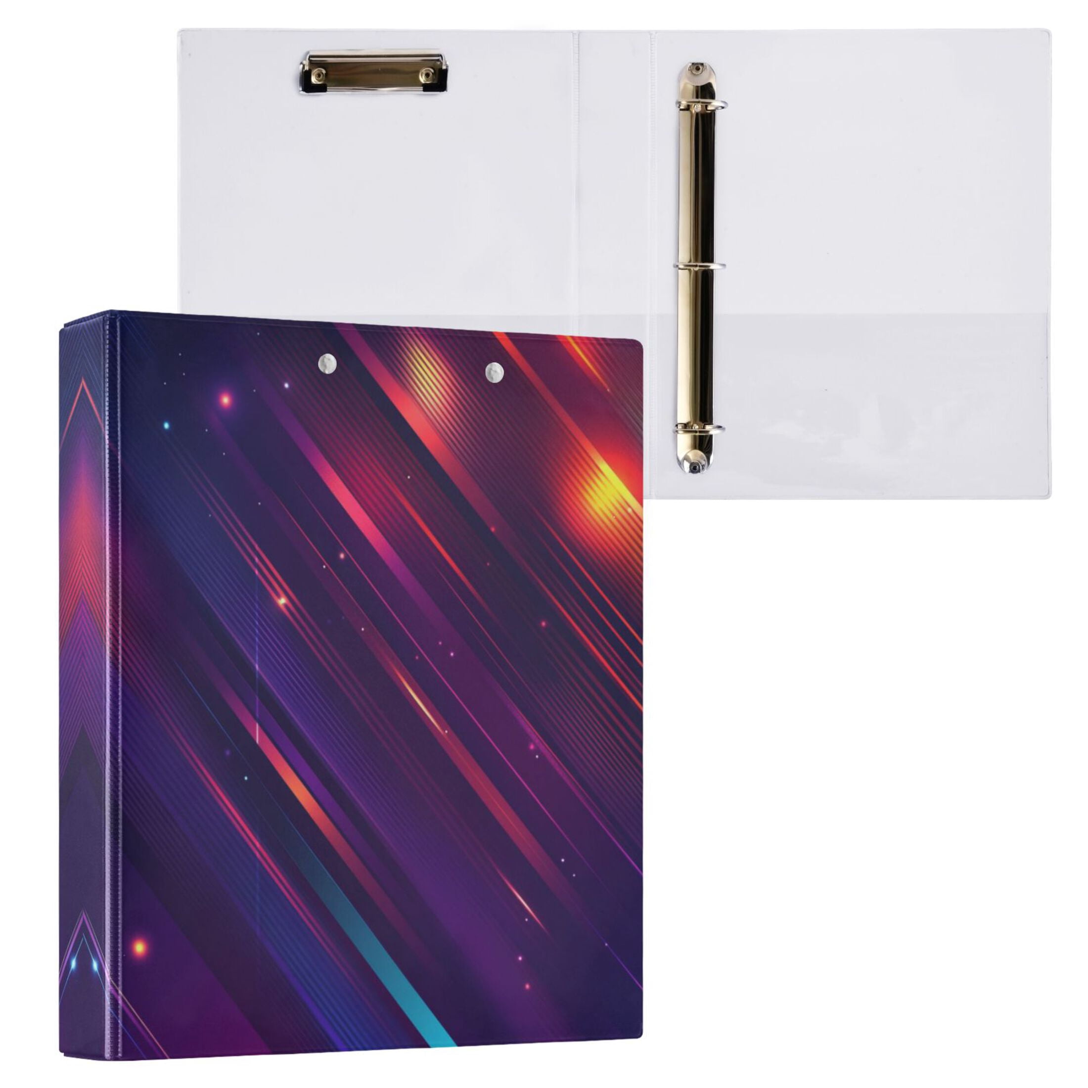 Lines and Glowing Dots 3 Ring Hardcover Binders 1.5in Round Rings for ...