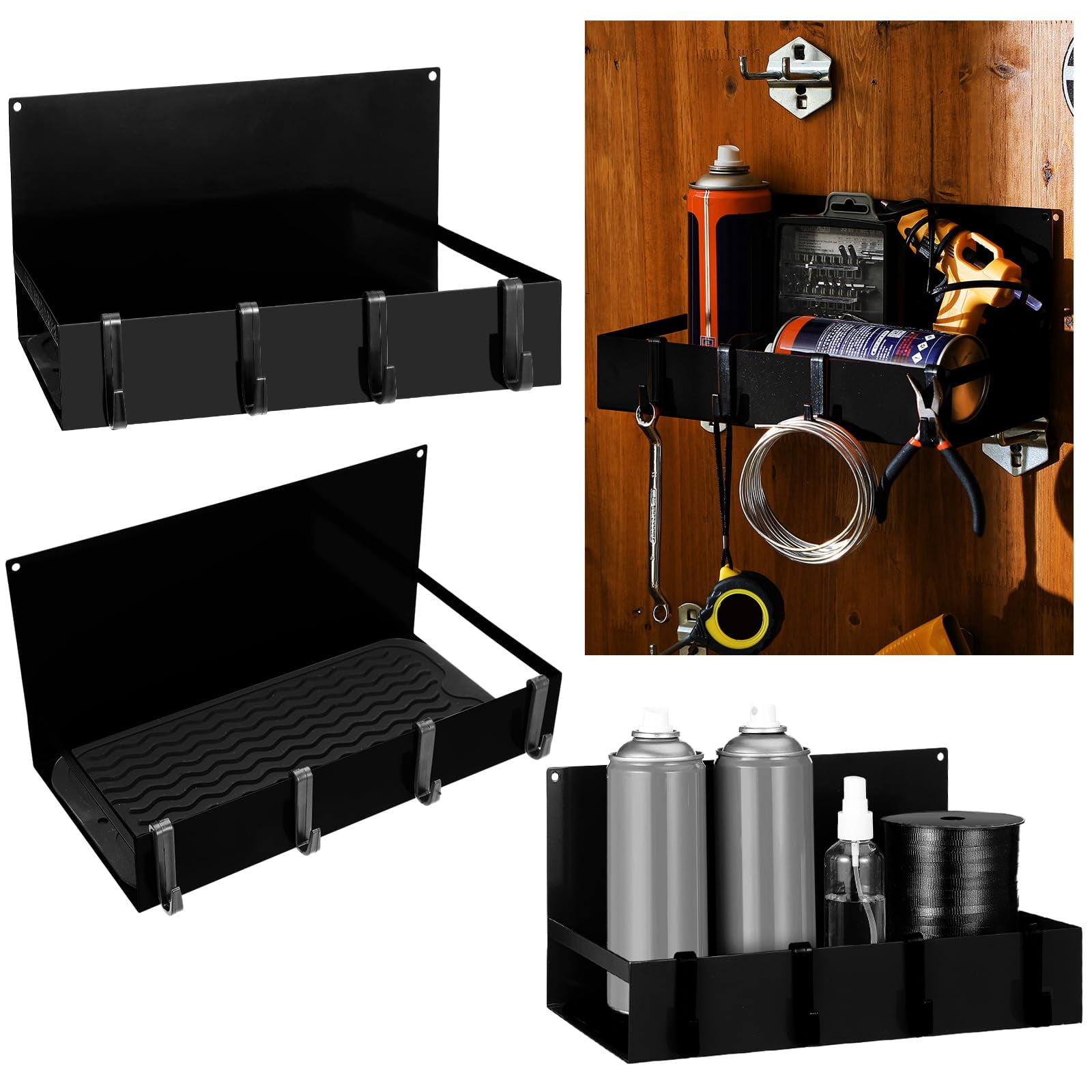 Lineshading 3 Pack Magnet Garage Organizer Magnetic Spice Rack for ...