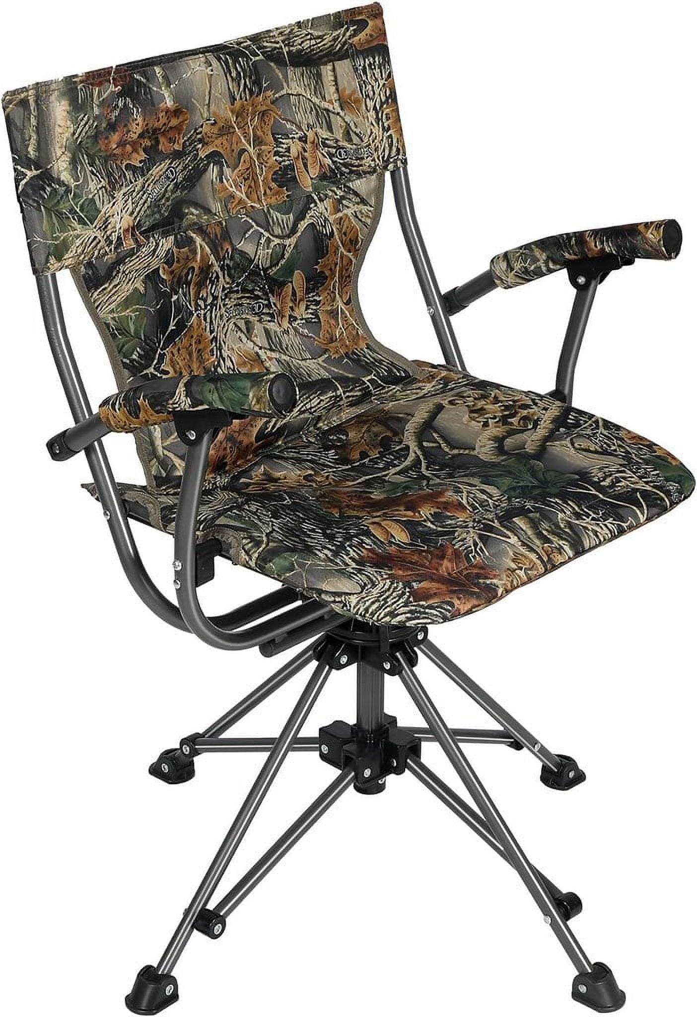 Lineslife 360 Degree Swivel Camo Hunting Chair for Blinds, Folding ...