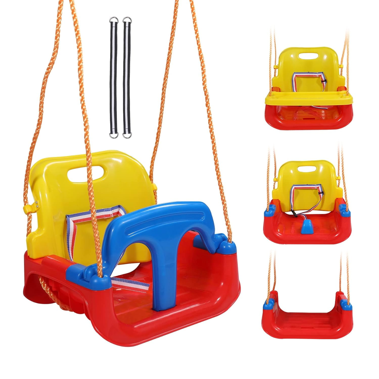 Lineslife 4-in-1 Heavy-Duty Adjustable Baby Swing Seat or Infants, Red ...