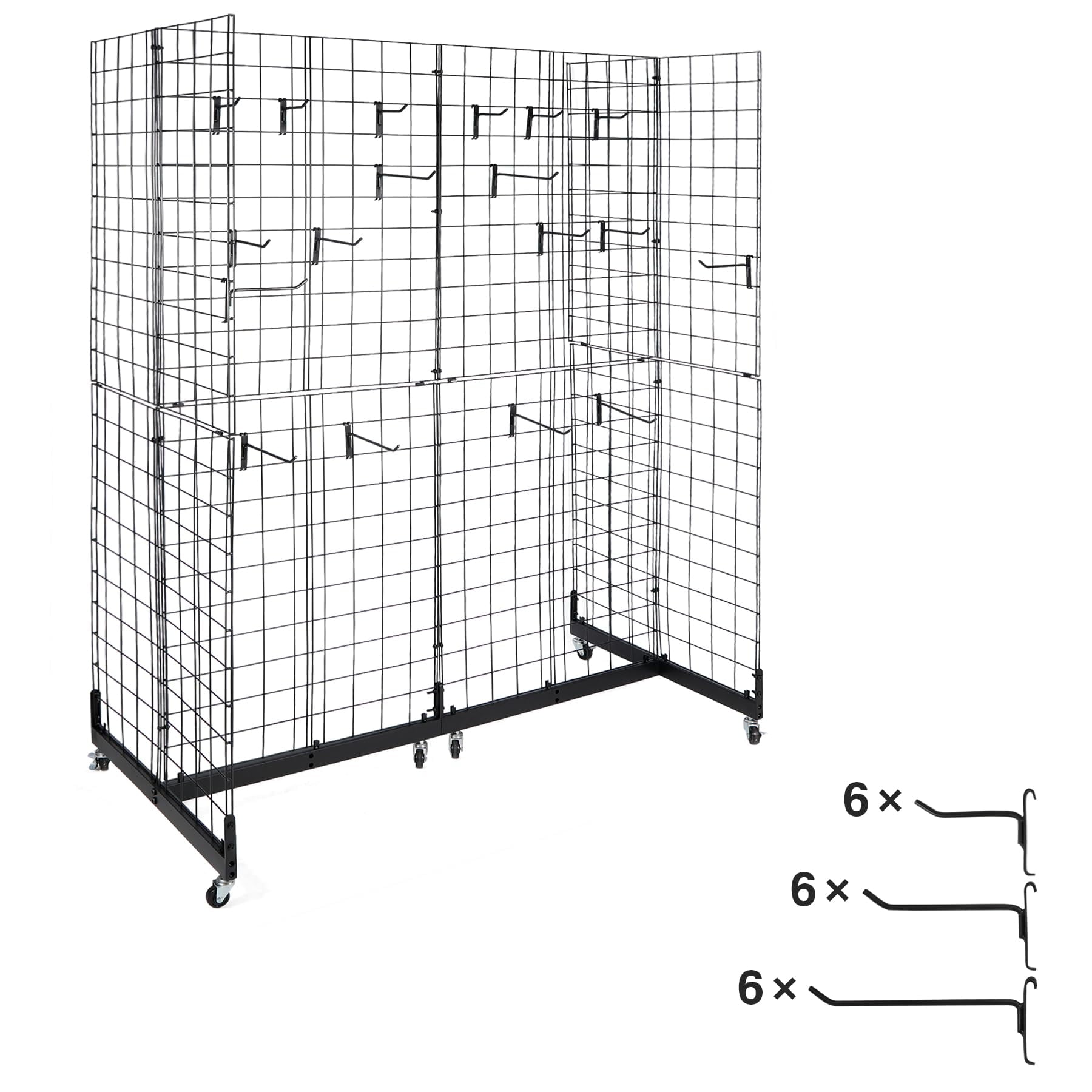 Lineslife 5x 2 Portable Grid Panel Tower, 4-Way Floor standing Wire ...
