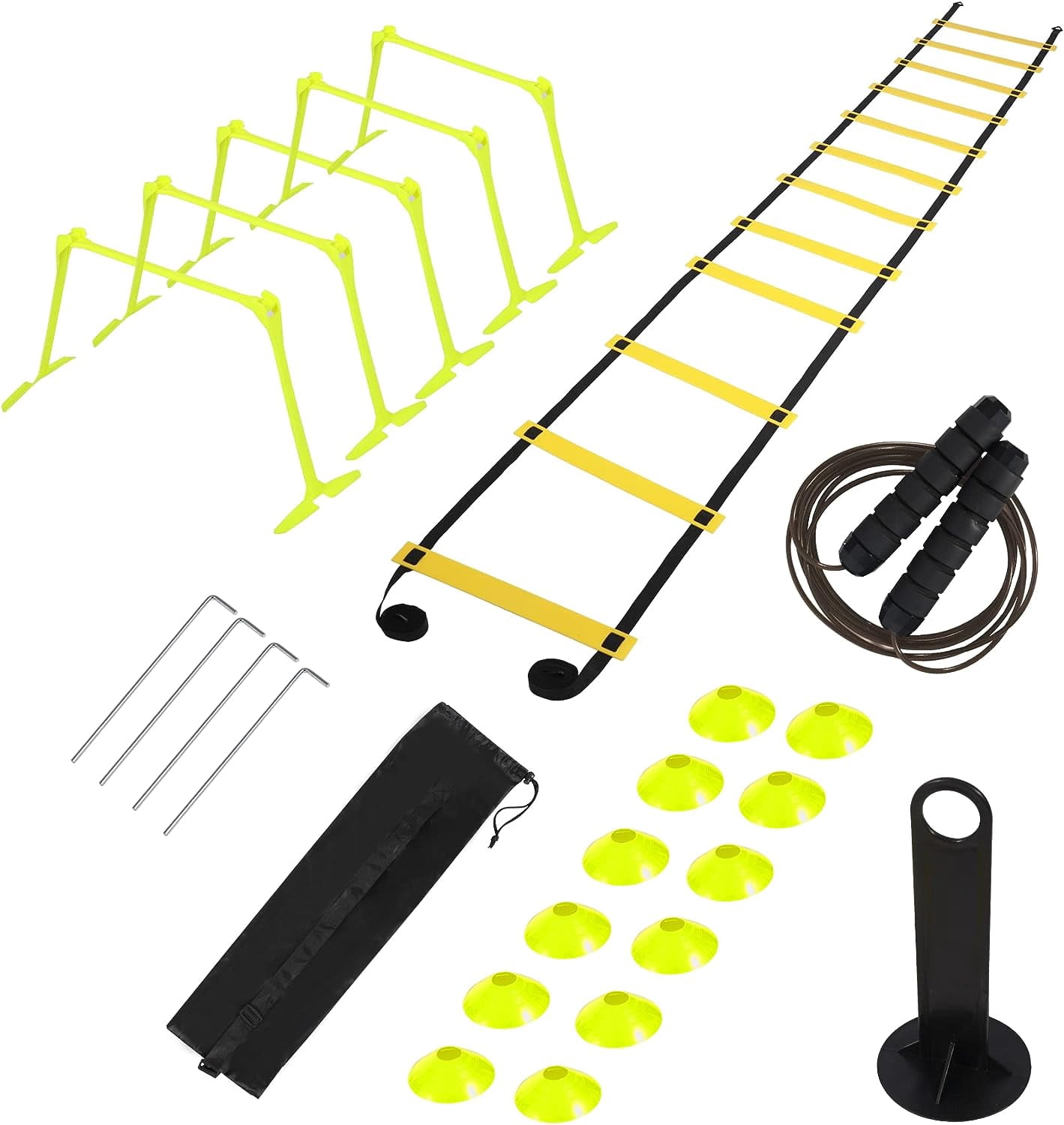 Lineslife Agility Ladder Speed Training Equipment - Includes Agility ...