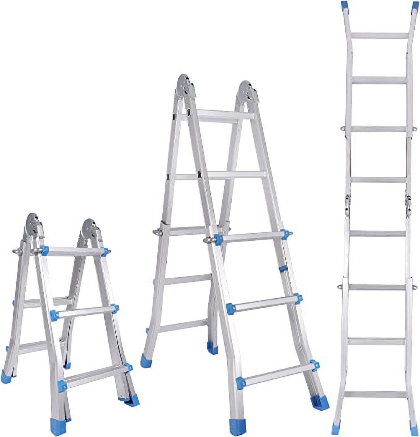 Lineslife Aluminum Extension Ladder, 10FT Adjustable Multi-Position ...