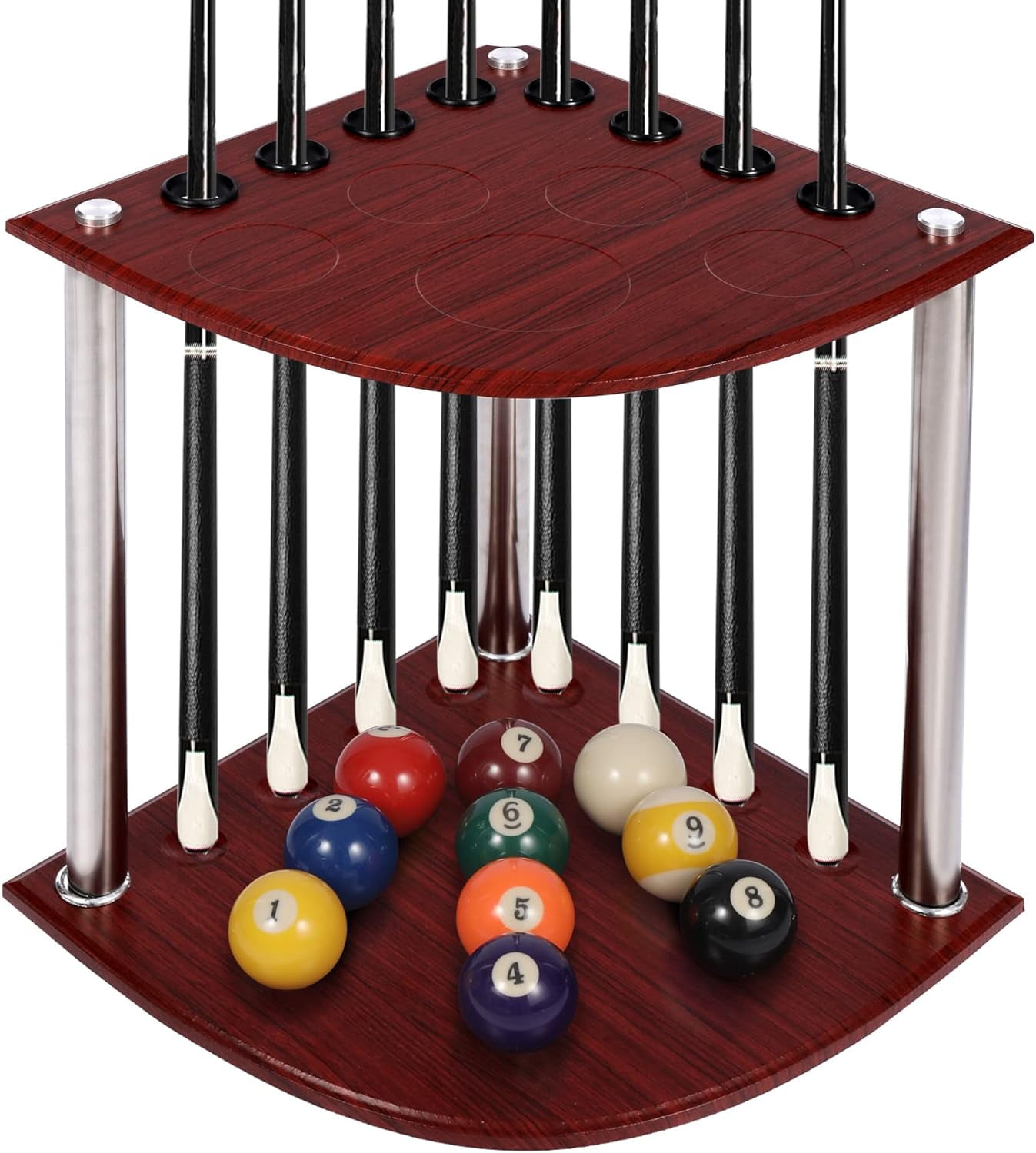 Lineslife Corner Cue Rack Only - 8 Pool Stick Holder Floor Stand, Easy ...