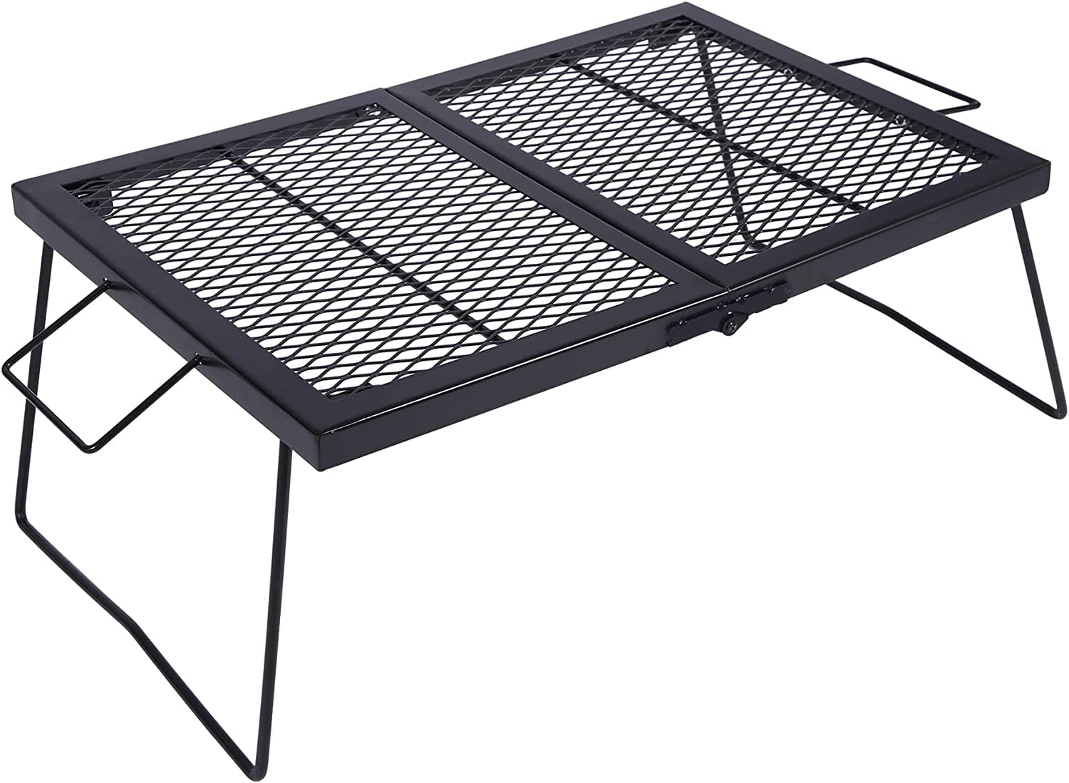 Lineslife Heavy Duty Cast Iron Pit Rack, Folding Campfire Grill ...