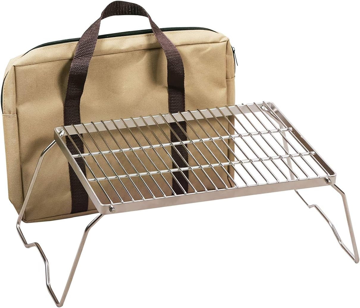 Lineslife Large Folding Campfire Grill 304 Stainless Steel Grate, Heavy ...