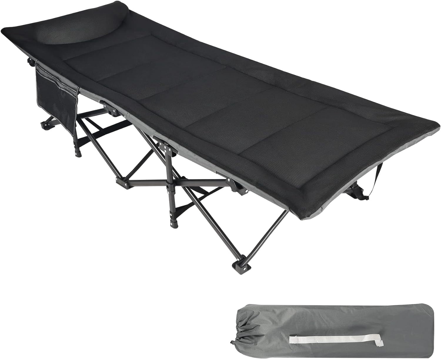 Lineslife Padded Folding Camping Beds for adults, 28" Extra Wide Heavy ...