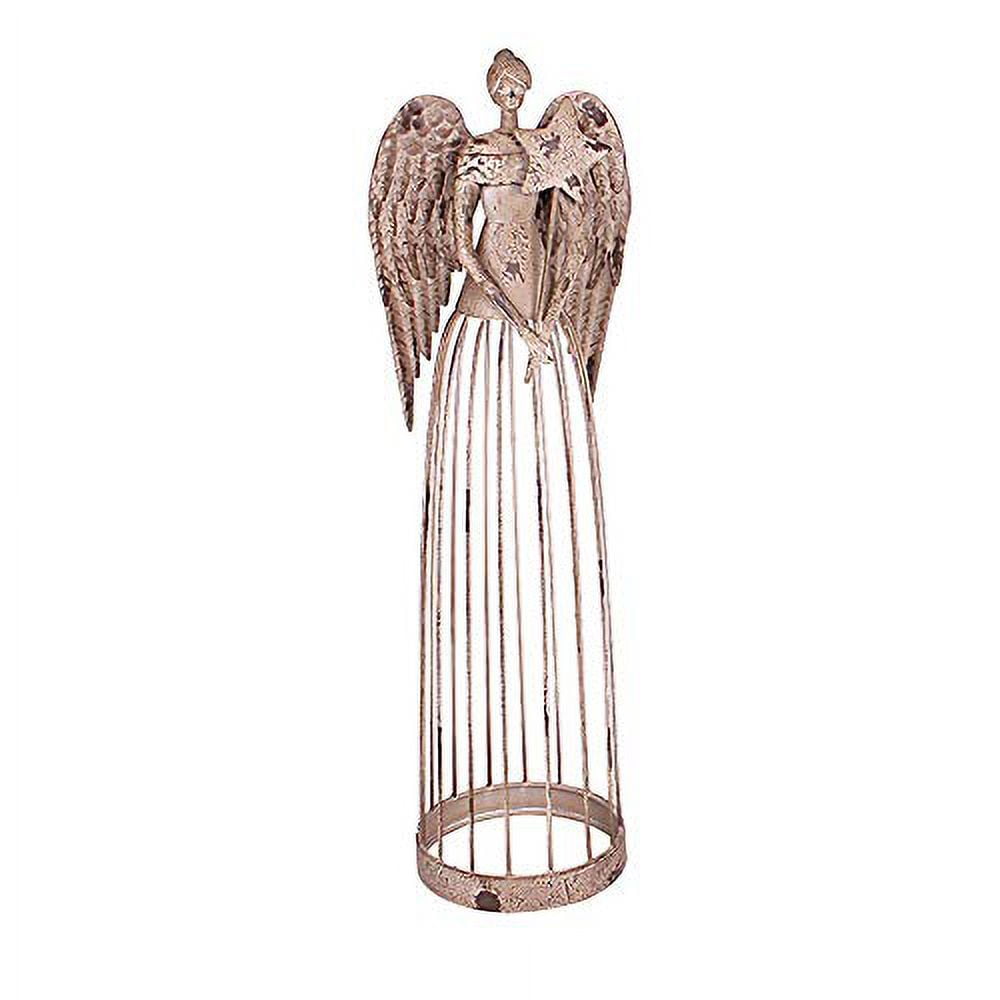 Linfevisi Garden Angel Statue Decor Rustic Metal Angel Sculpture Yard ...