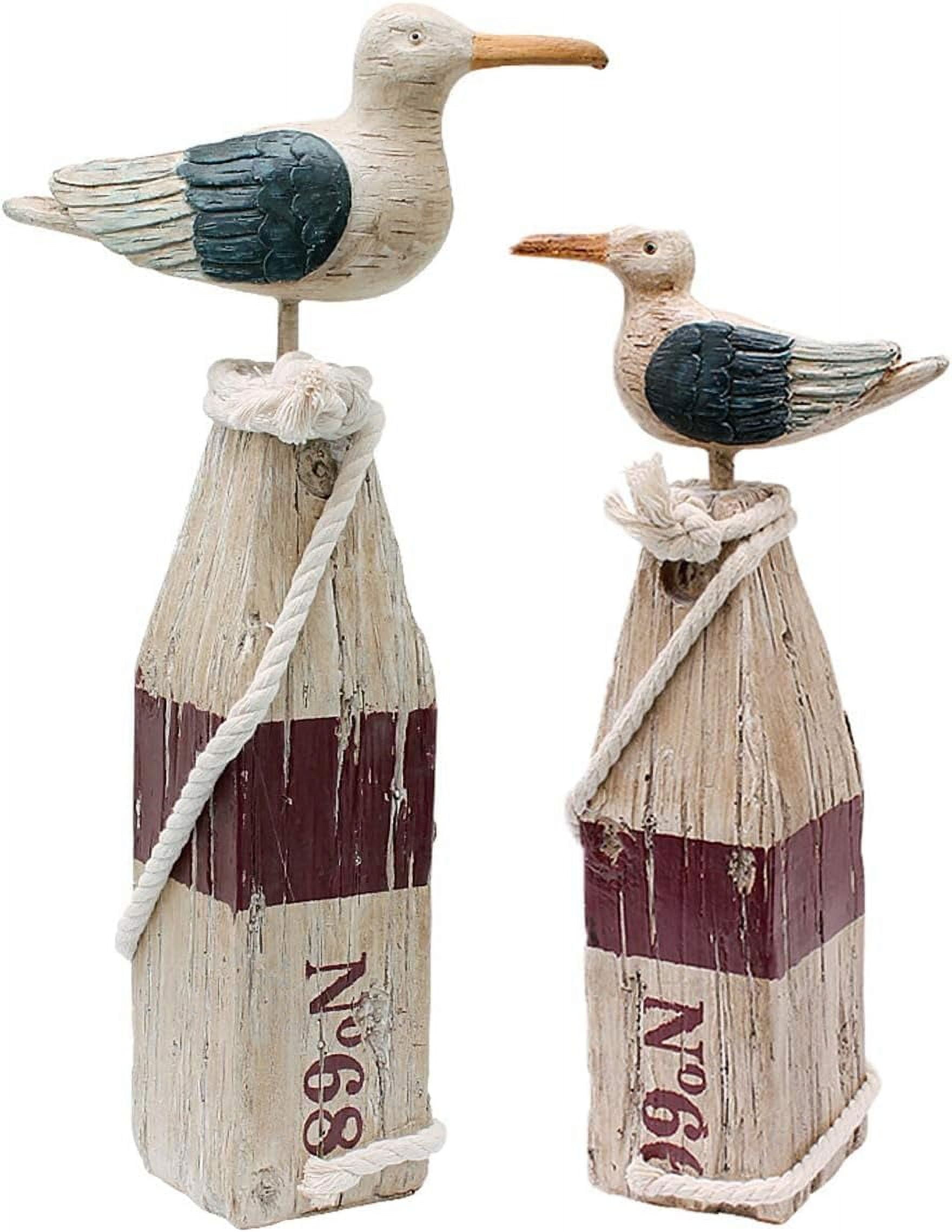 Linfevisi Seagull Decor Resin Sea Gulls Statue Outdoor Nautical Decor ...