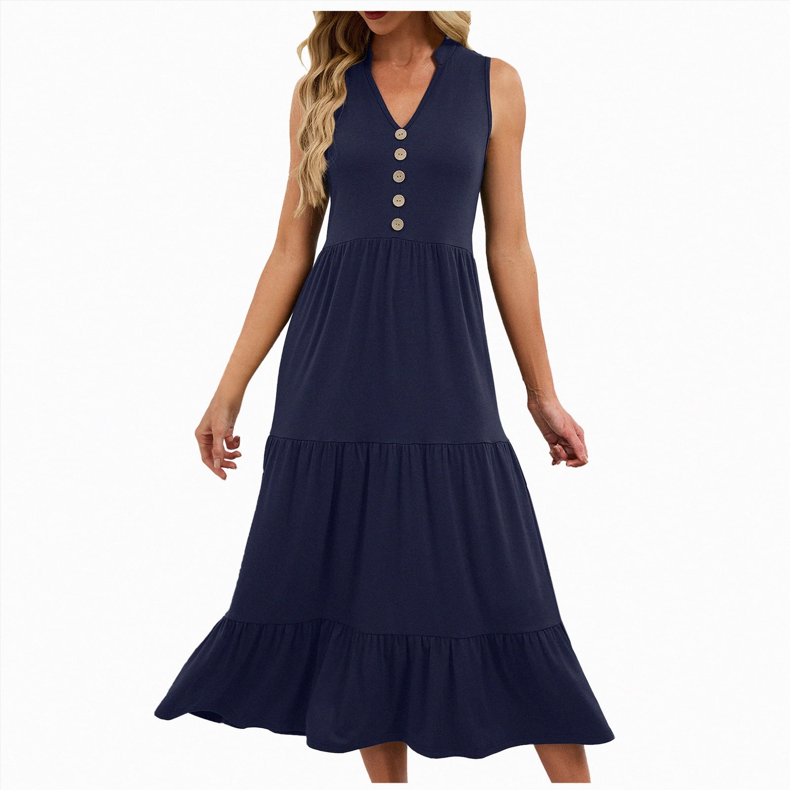 Linfrsh Backless Dress Long Women's Sexy Sleeveless Adjustable Straps ...