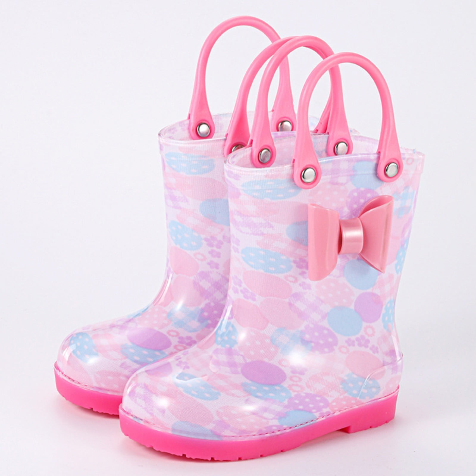 Linfrsh Toddler Kids Glitter Light Up Waterproof Rain Boots for Girls ...