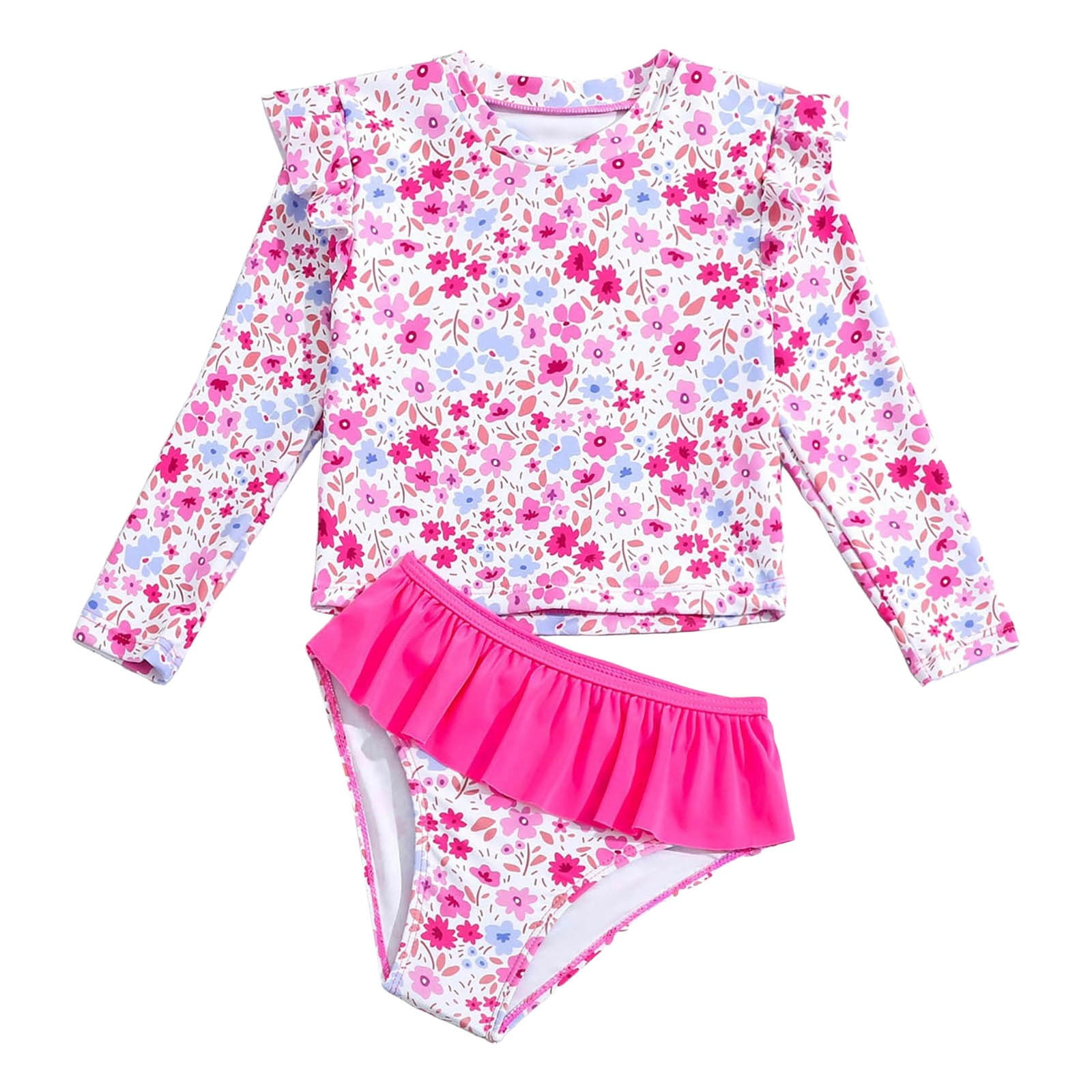 Linfrsh Toddler and Little Girls Swimsuit Two Piece Rash Guard Sets ...