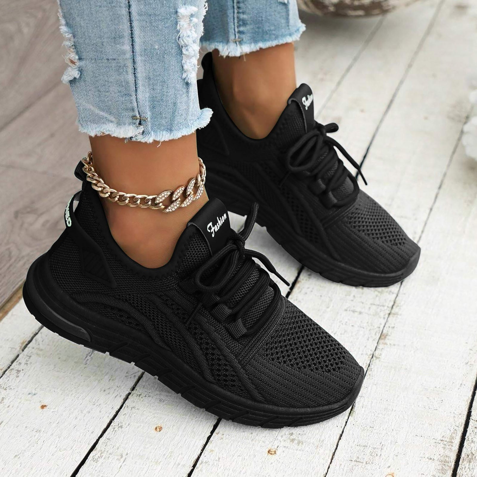 Linfrsh Women's Extra Wide Sneakers Comfor Walking Running Non Slip ...