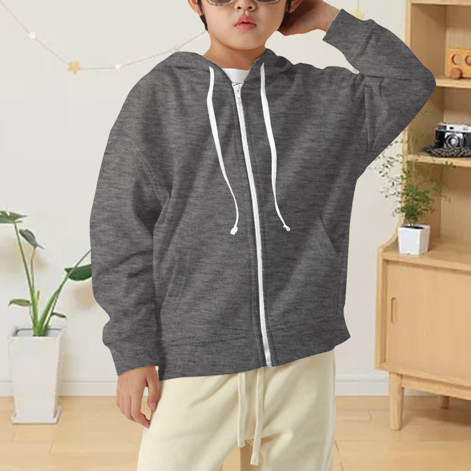 Linfrsh Zip Up Hoodies Long Sleeve Girls Top Kids Boys Jackets ...