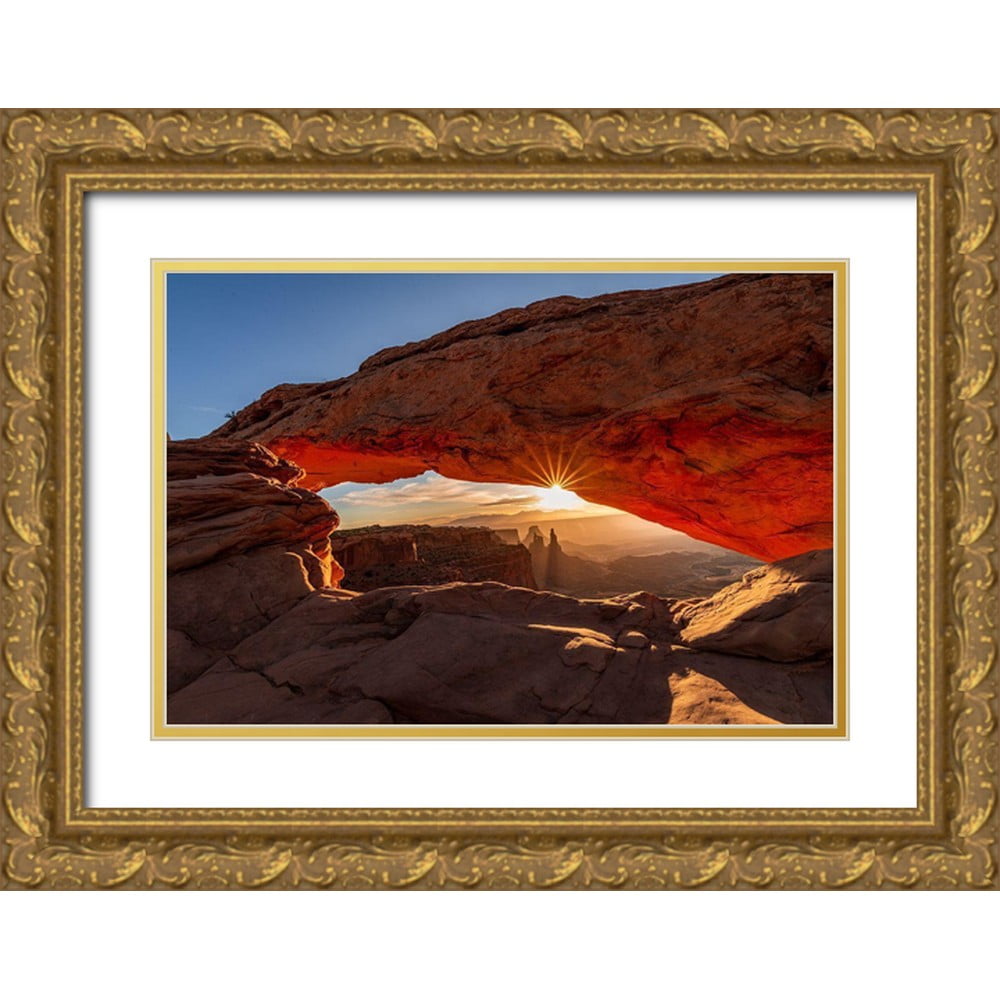 Ling, Ariel 32x23 Gold Ornate Wood Framed with Double Matting Museum ...
