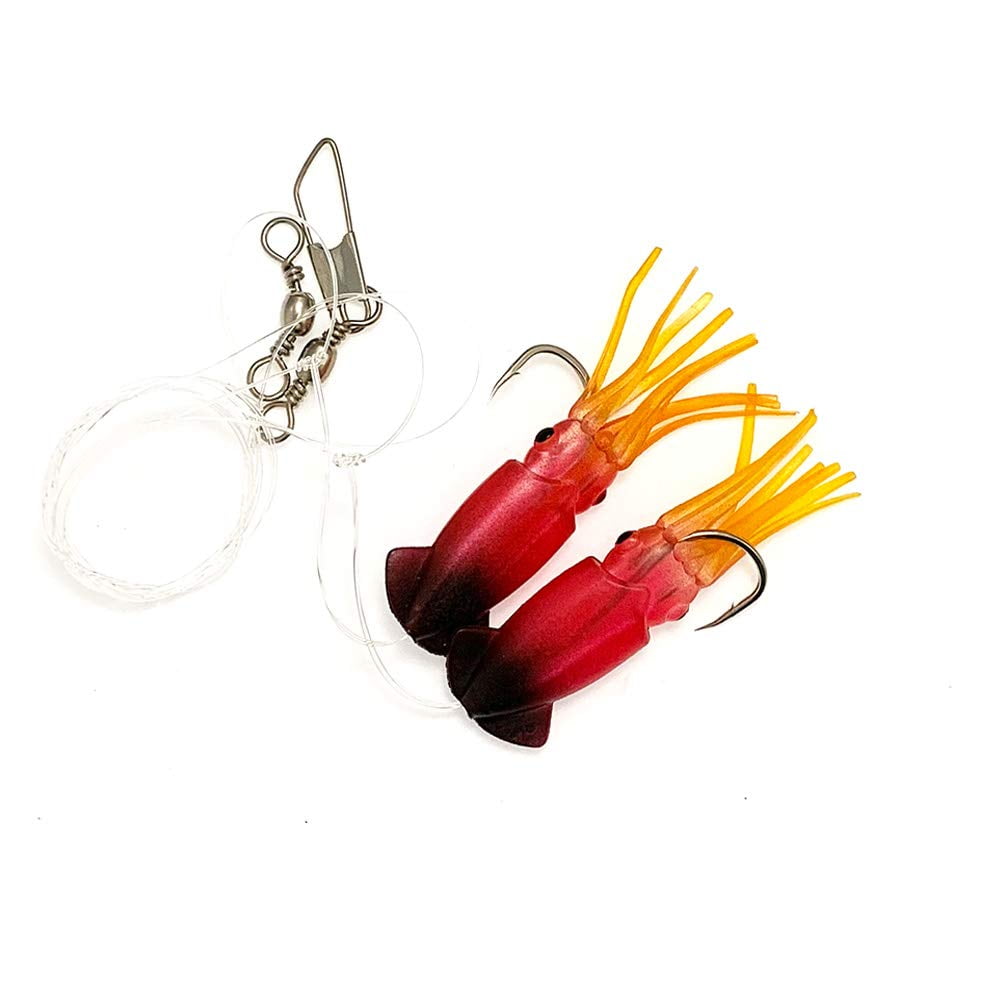 Ling Cod Squid Rigs 10pcs Black/Red - Walmart.com