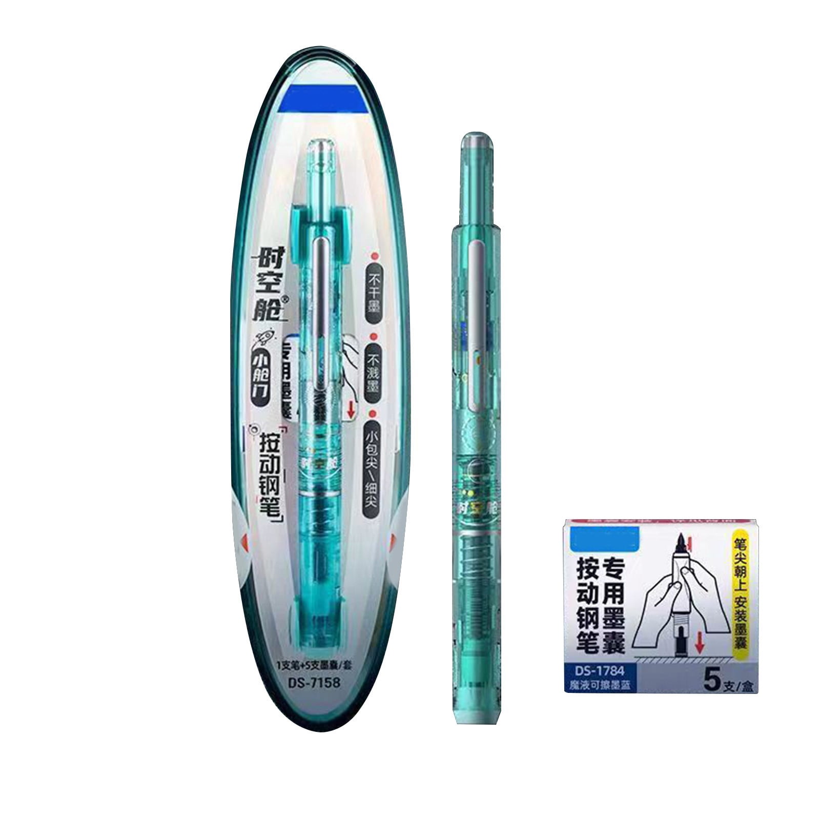 LingLuxe Space Capsule Click Pen Set with Fine Tip and Non-Splash Ink ...