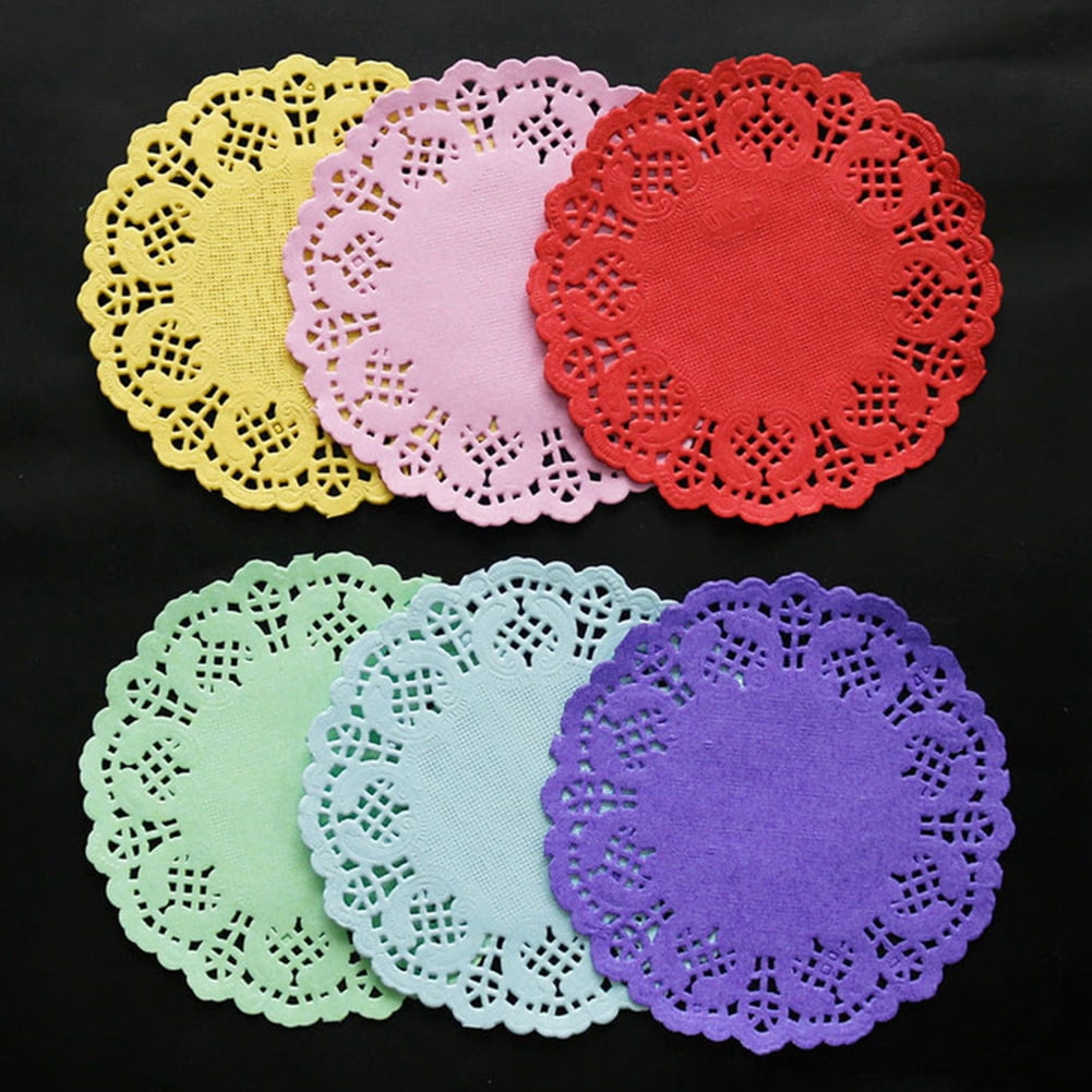 LingStar 100pcs 3.5Inch Round Lace Doily Decoupage Paper for Cake ...