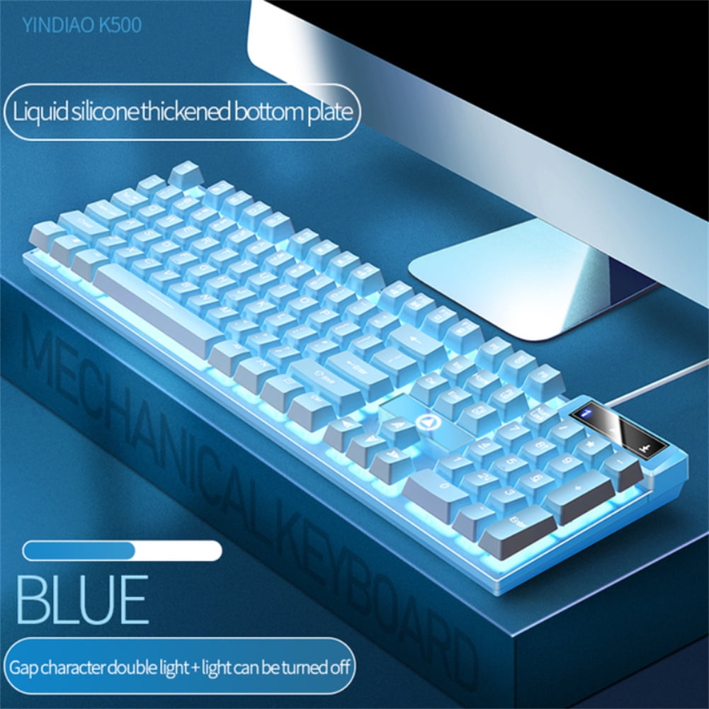 LingStar 104 Keys Gaming KeyboardColor-Blocking Backlight Mechanical Keyboard Feel Desktop ...