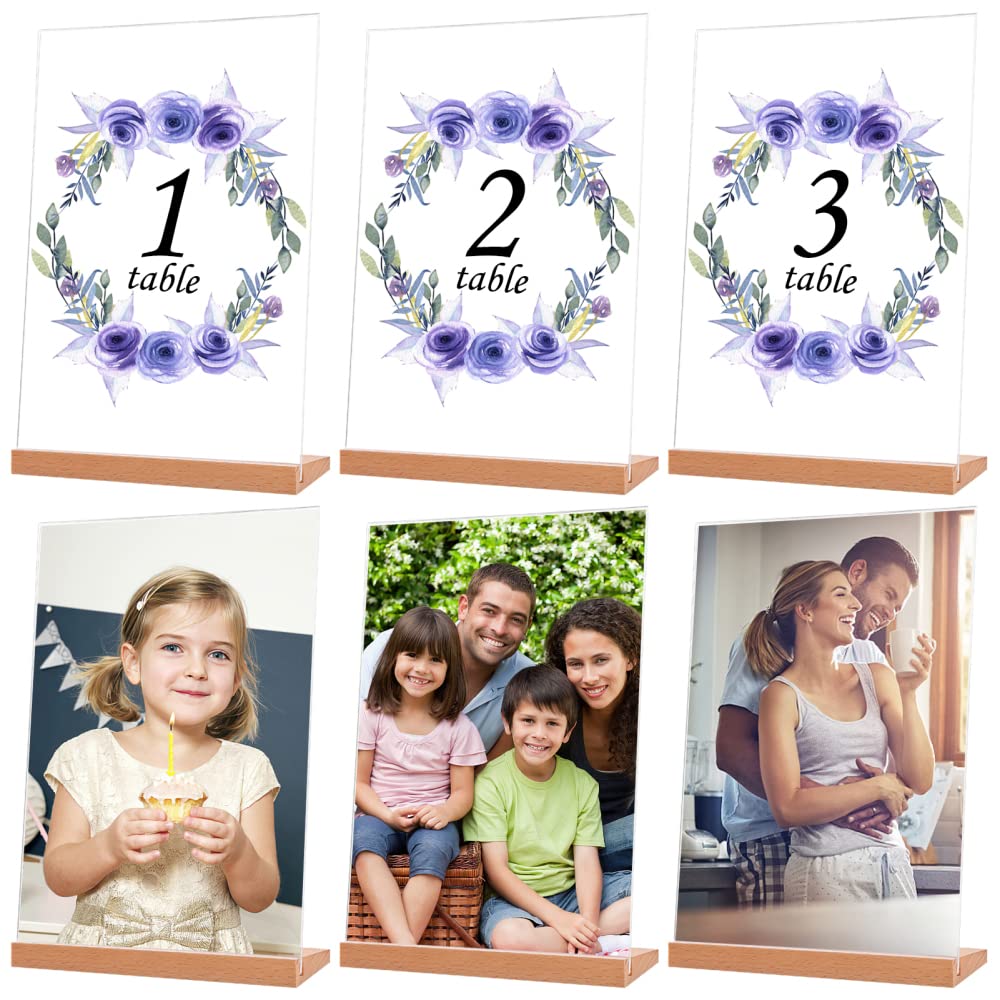 LingStar Acrylic Sign Holders 8.3x11.7 inches A4 Size 6 Pack Clear ...