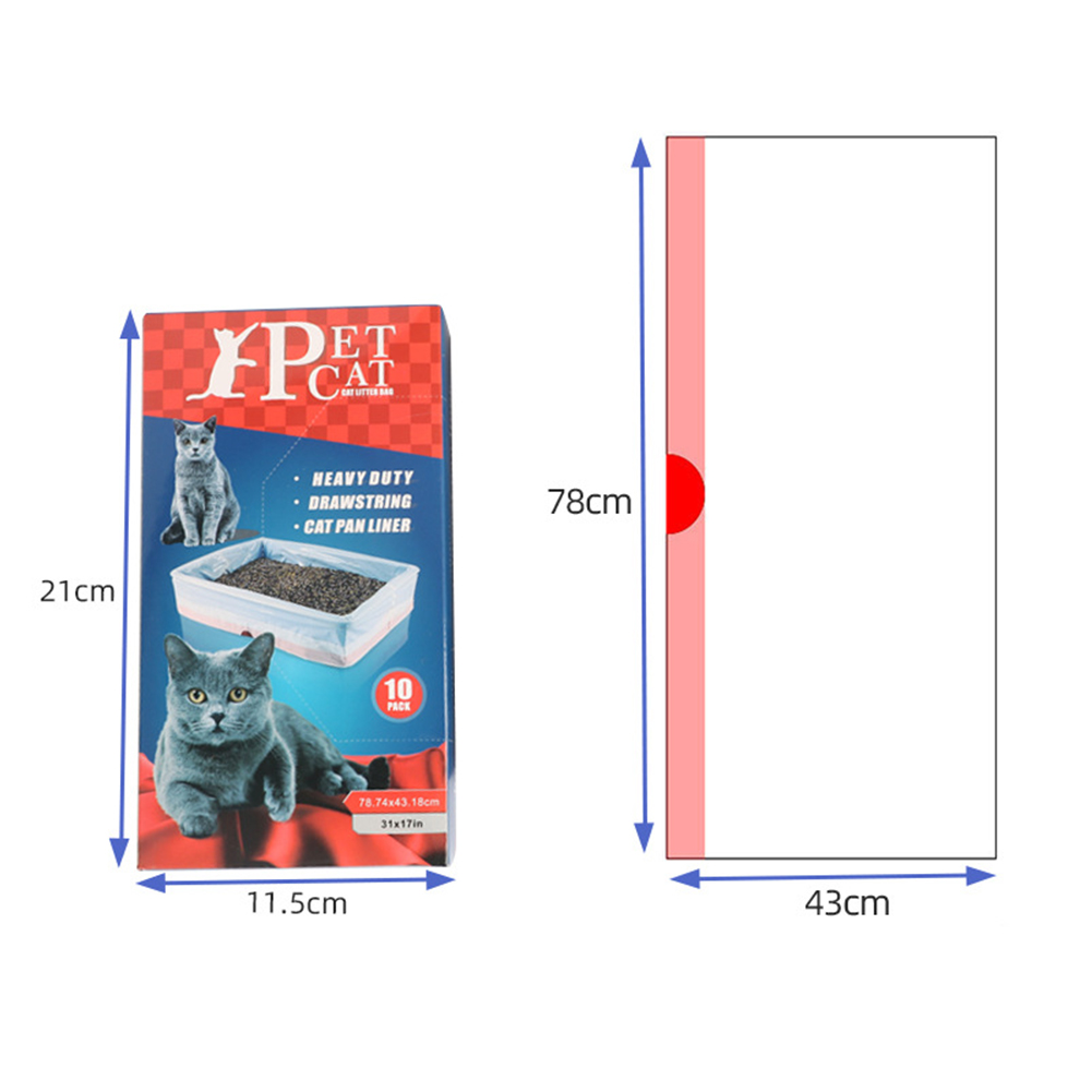 LingStar Cat Litter Bag Thickened Drawstring Design Pet Garbage Bag Cat ...