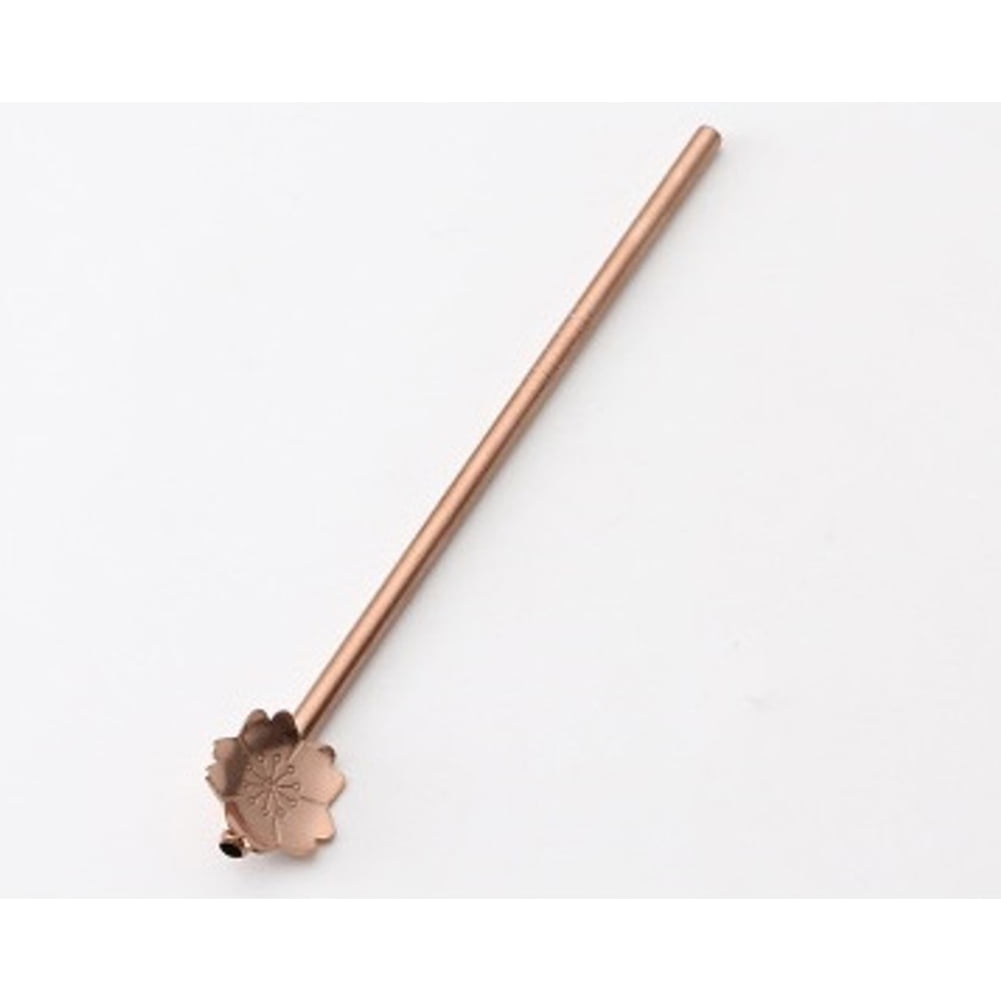 LingStar Colorful Stainless Steel Flower Shape Straw Spoon Reusable ...