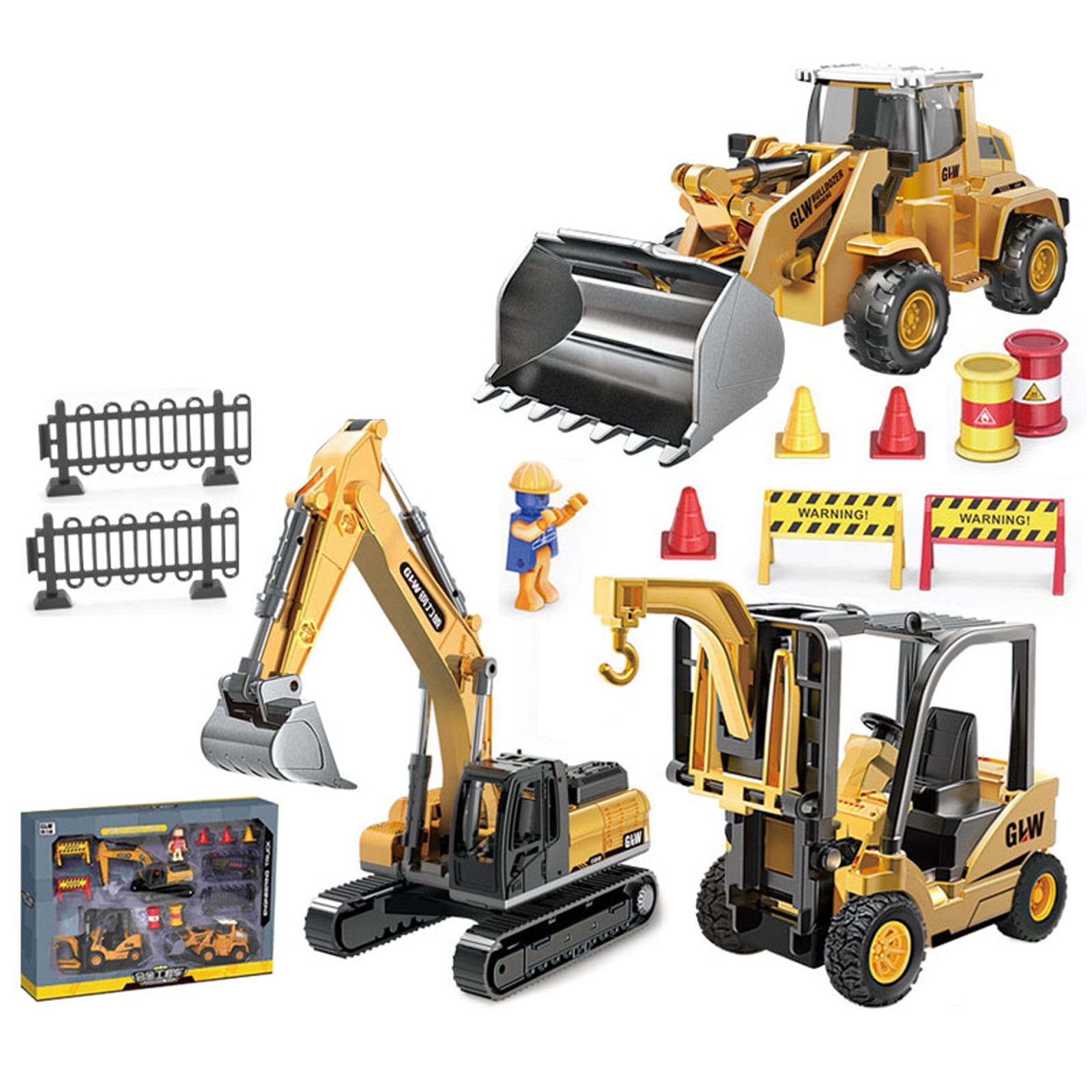LingStar Construction Truck Toys For Toddlers Friction Powered Multi ...