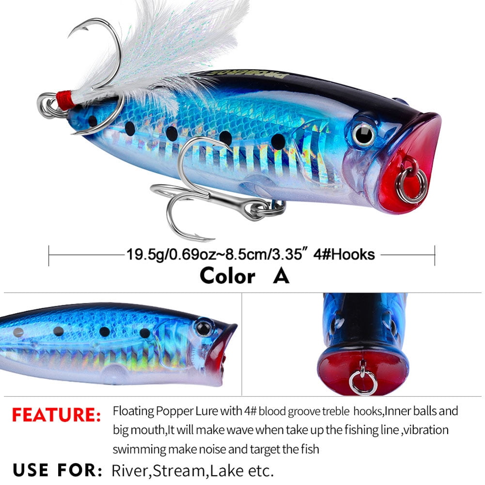 LingStar Crankbaits Popper Fishing Lure For Bass Fishing Shallow Diving ...
