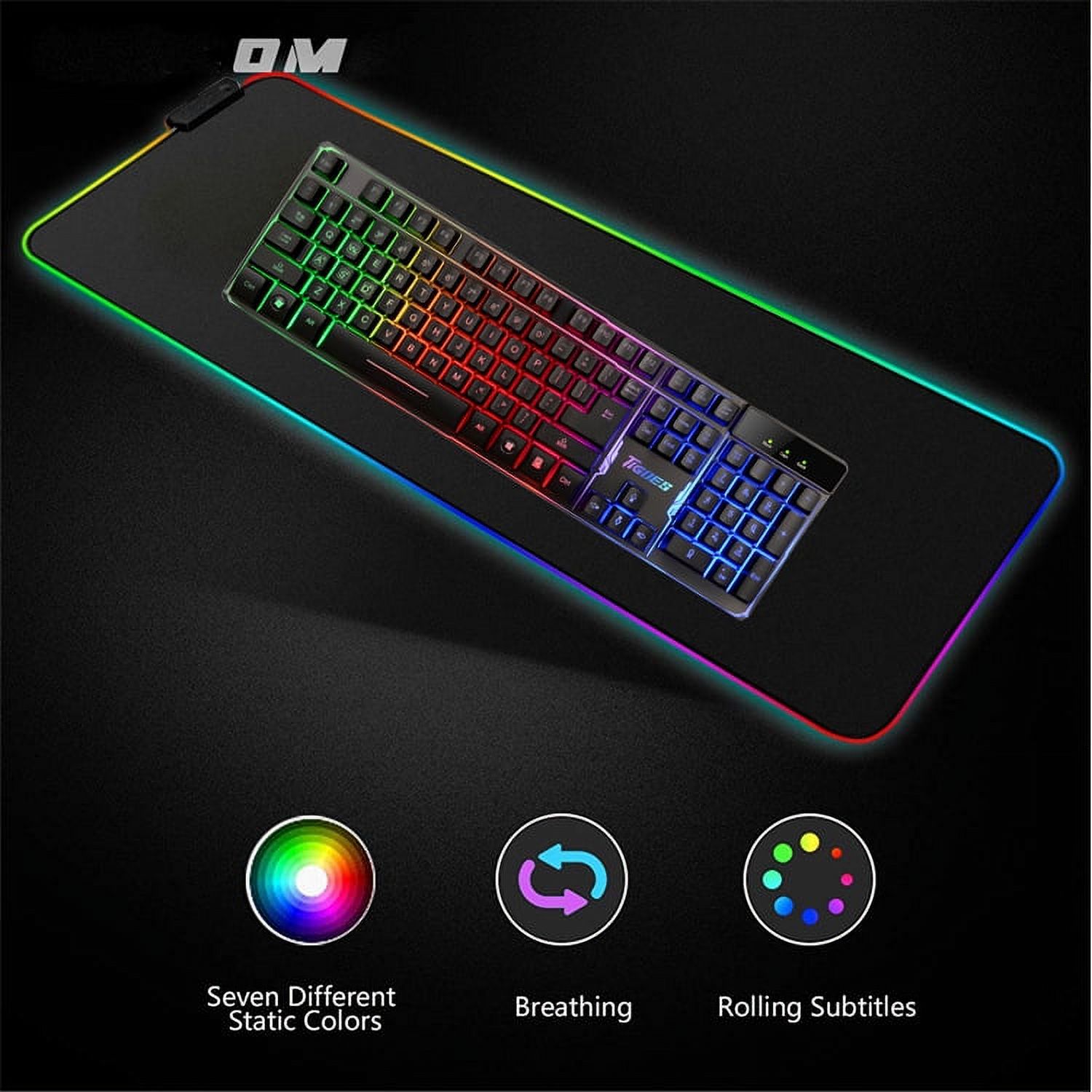 LingStar Lighting Mouse Pad Anti-slip RCB Colorful Gaming Mouse Mat 800 ...