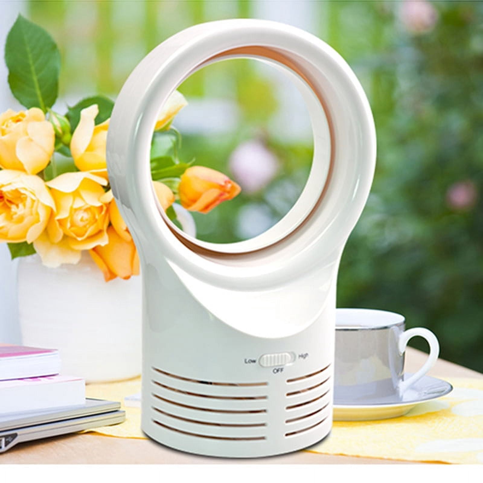 LingStar Mini Portable Desktop Bladeless Fan Cute No Fan-Leaf Cooler ...