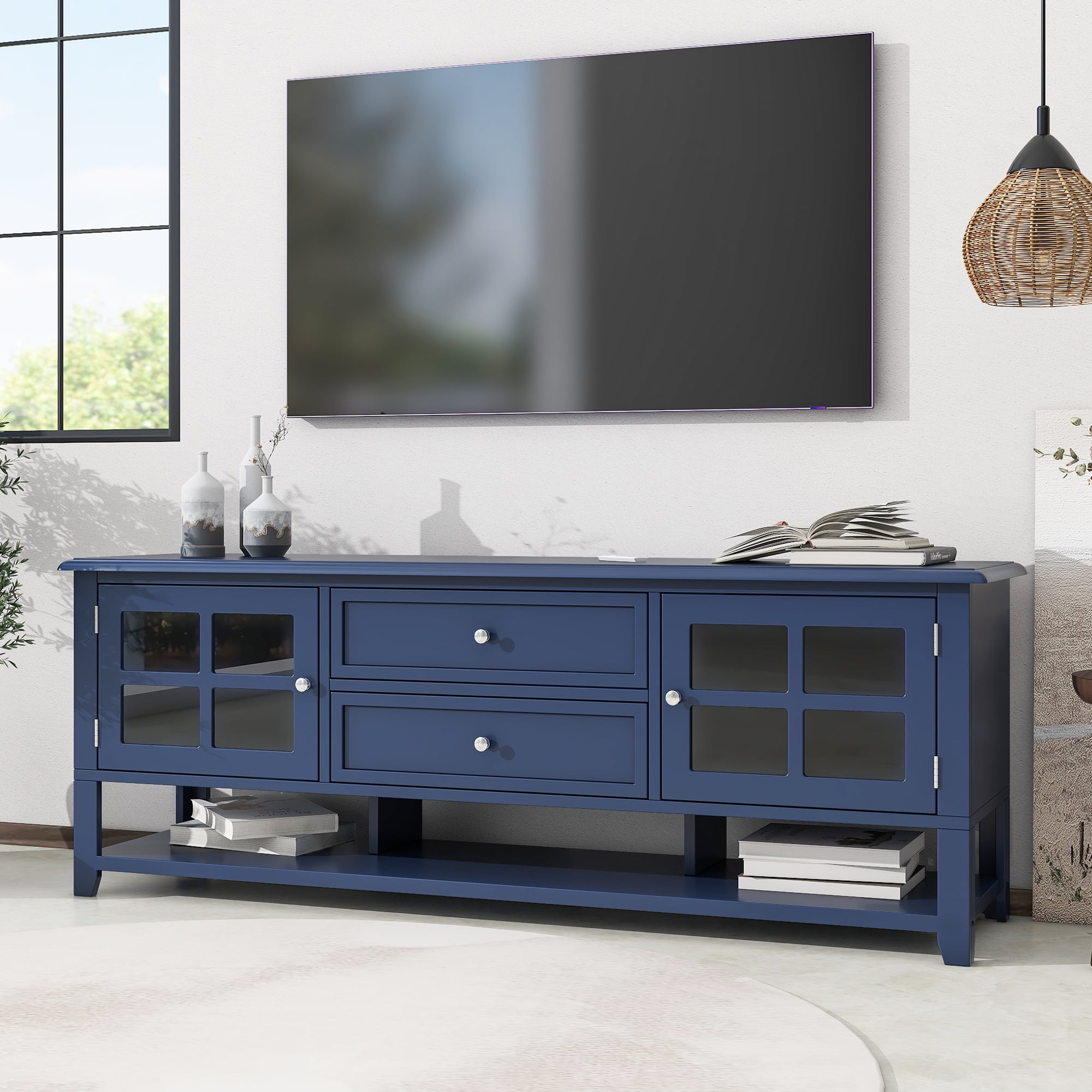 LingStar Modern TV Stand For TVs Up To 60'' Entertainment Center With ...