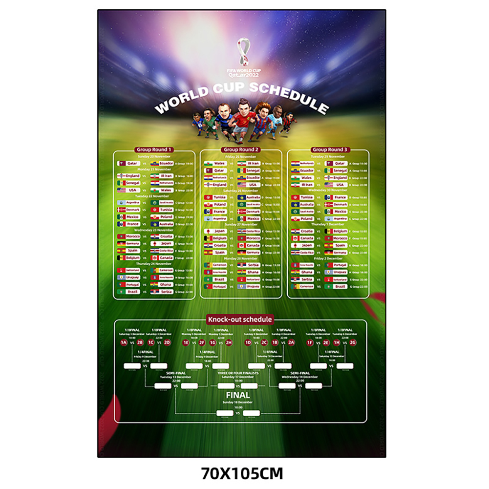 LingStar World Cup Hanging Schedule Poster Football Soccer Party ...