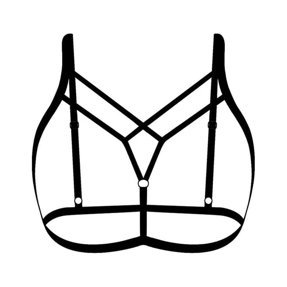 Lingerie Garter Set Women Hollow Out Elastic Cage Bra Bandage Strappy