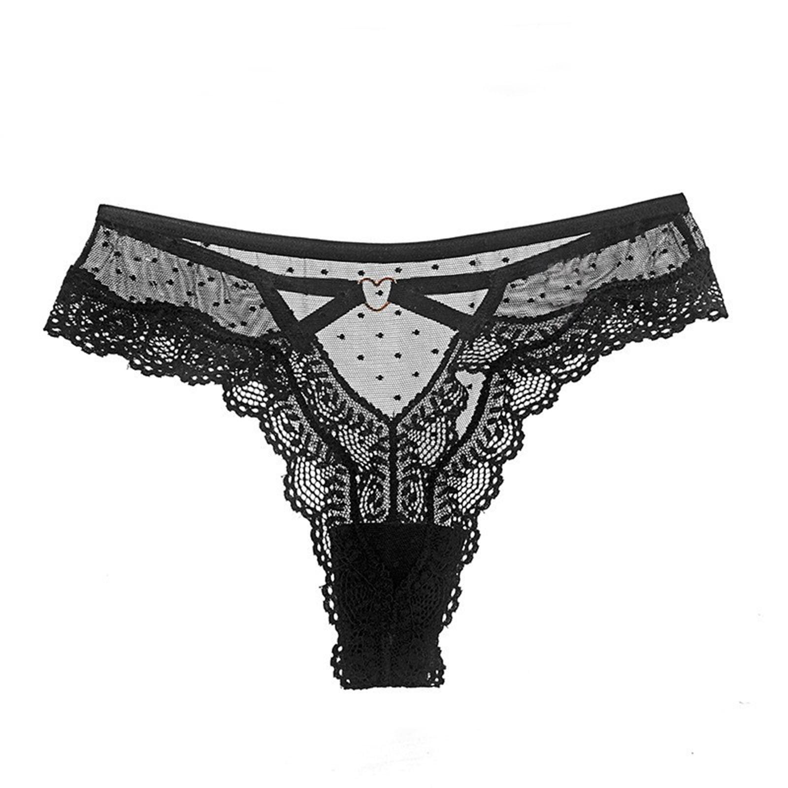 Lingerie For Women Plus Size Panties Heart Underwear Lace Thong Low Waist G String Underpant