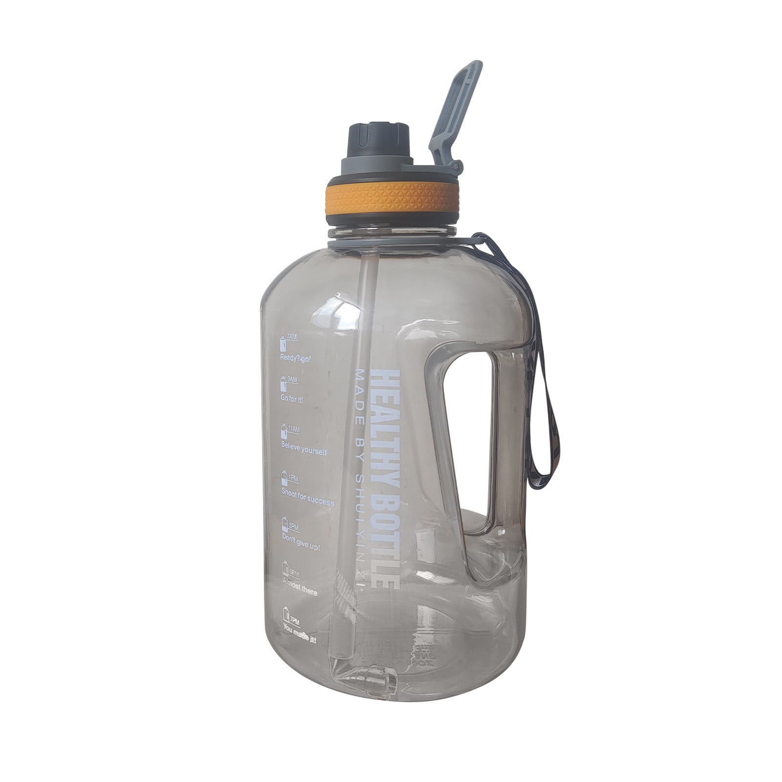 Lingouzi 2.2L Half Gallon Water Bottle with Handle & Covered Straw Lid ...