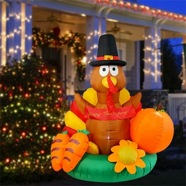 Ktaxon 5Ft Thanksgiving Inflatable Decorations Turkey Decoration, Blow ...