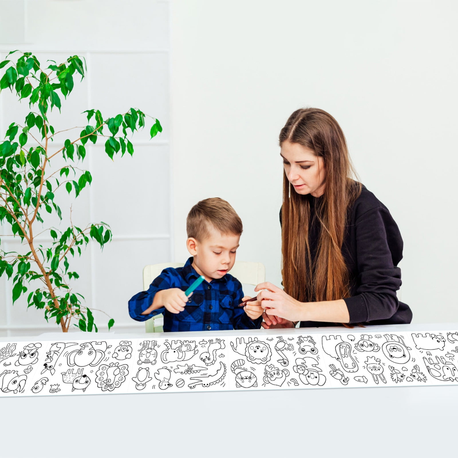 Lingouzi Children's Drawing Roll, DIY Painting Drawing Color Filling ...