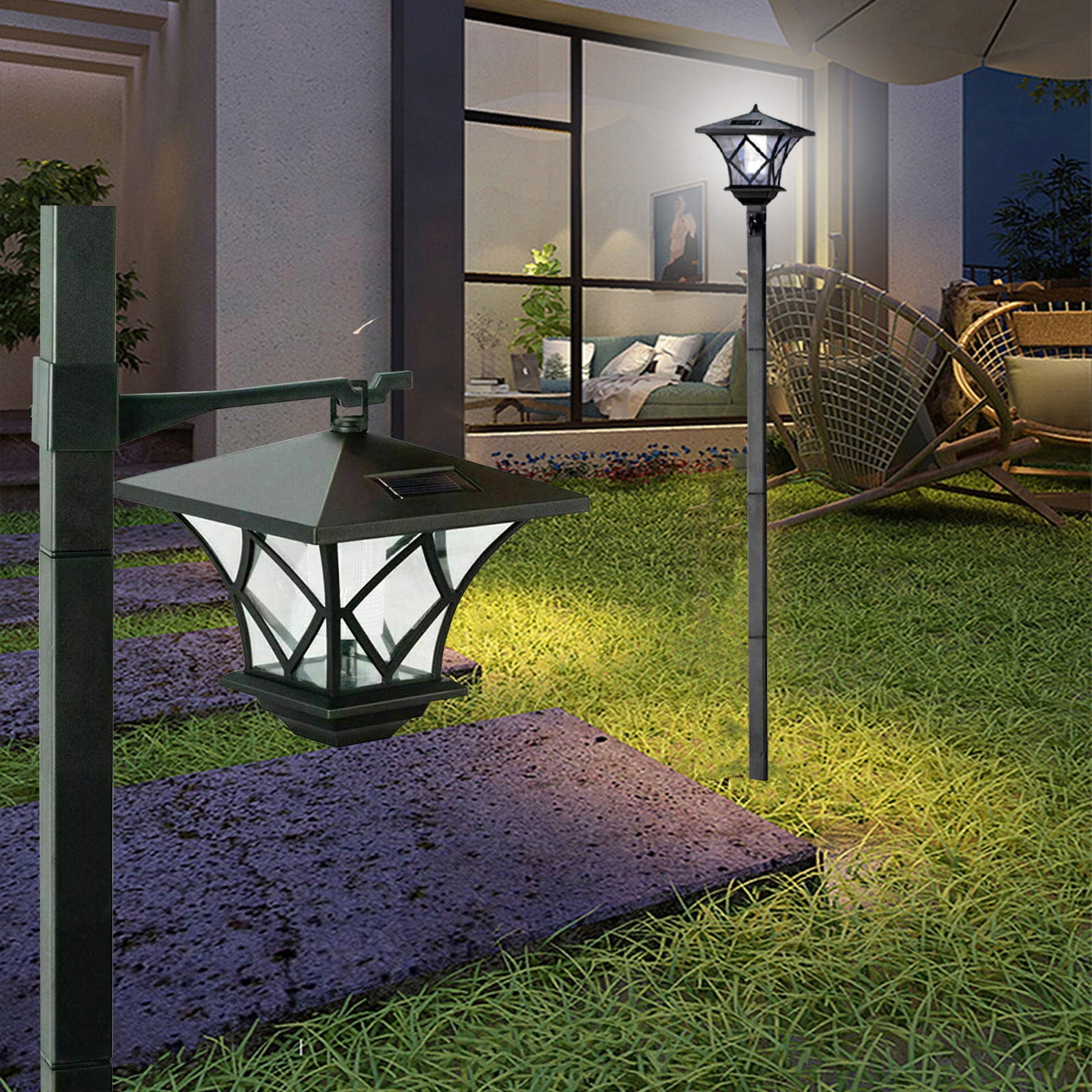 Lingouzi Outdoor Solar Garden Lights, Pack Copper Wire Waterproof Solar ...