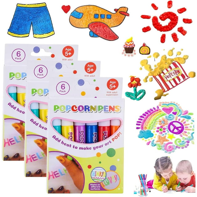 Lingouzi Popcorn Pens, Magic Puffy Pens, DIY Bubble Popcorn Drawing ...